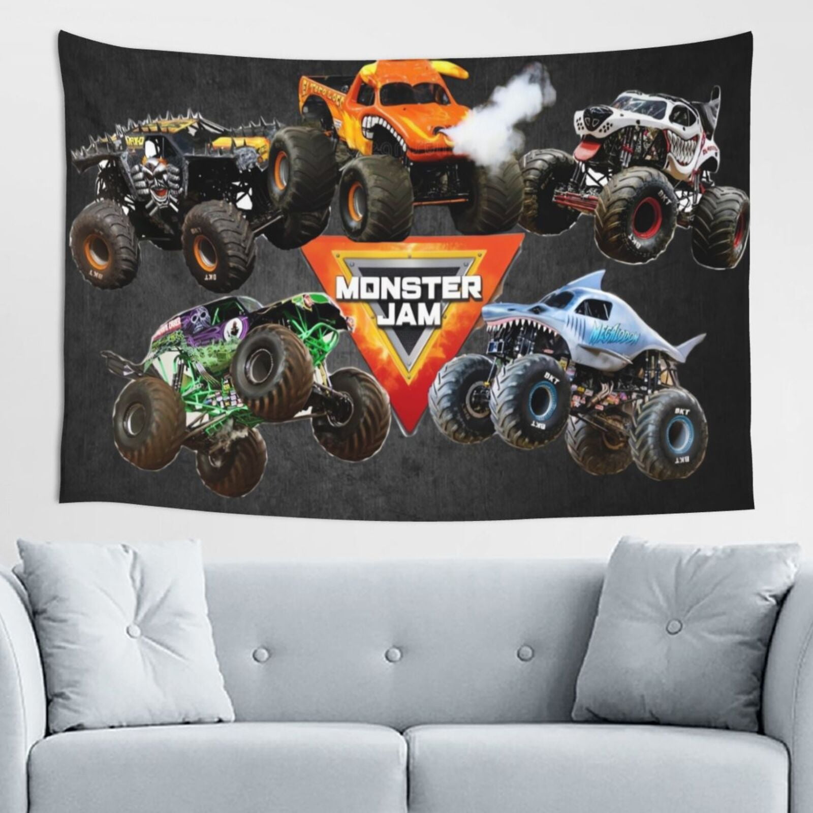 Monster Truck Jam Tapestry Wall Hanging Home Decoration Wall Blanket ...