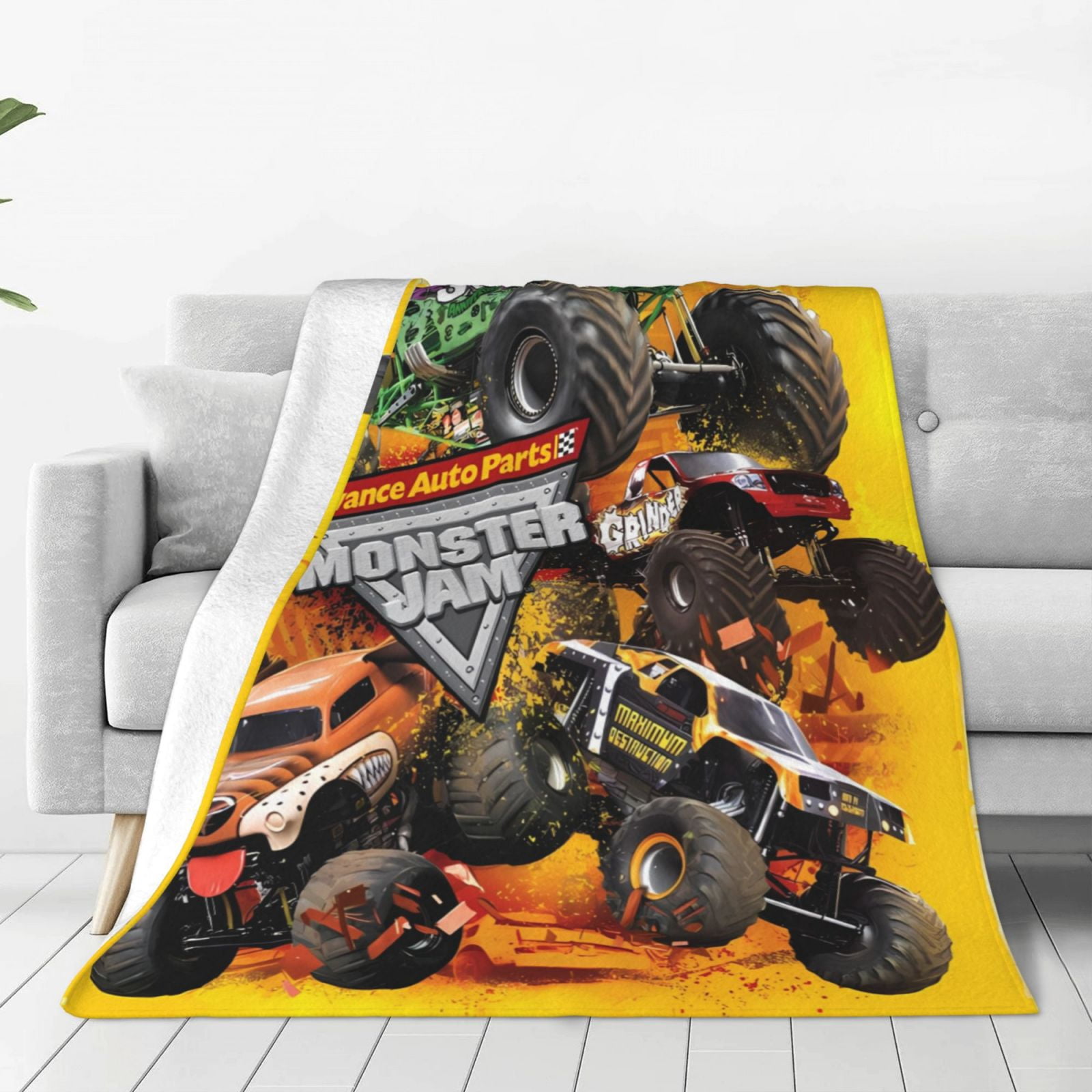Monster Truck Jam Throw Blanket Couch Bed Sofa Soft Lightweight Warm ...