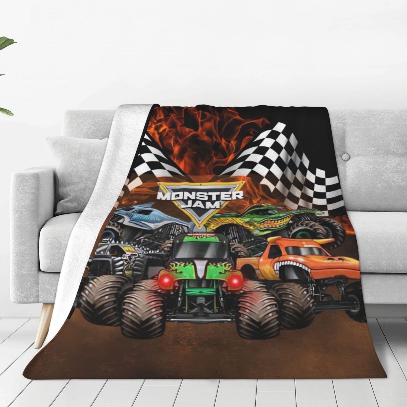 Monster Truck Jam Throw Blanket Couch Bed Sofa Soft Lightweight Warm ...