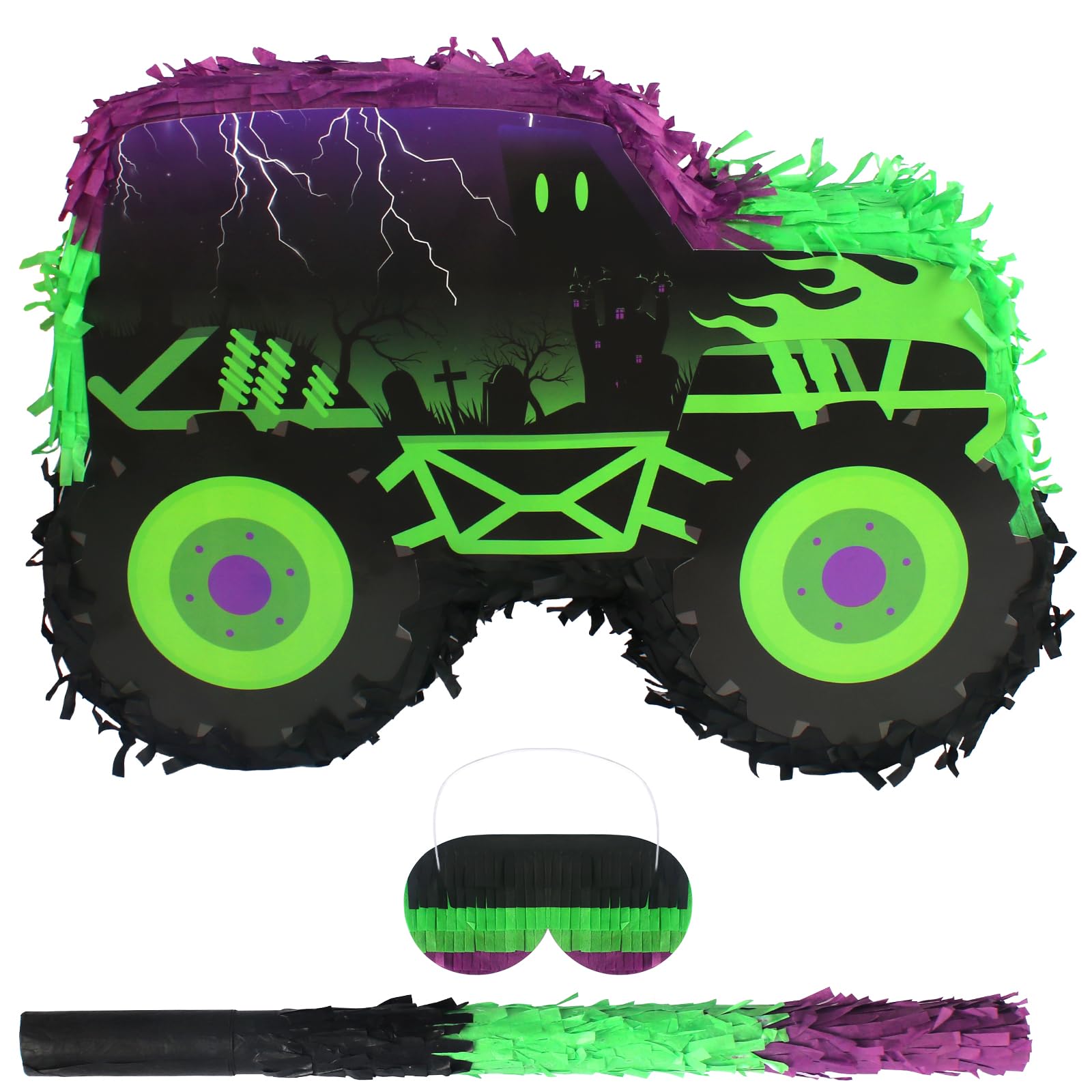 Monster Truck Pinata Car MMF7 Pinata with Pinata Stick and Blindfold ...