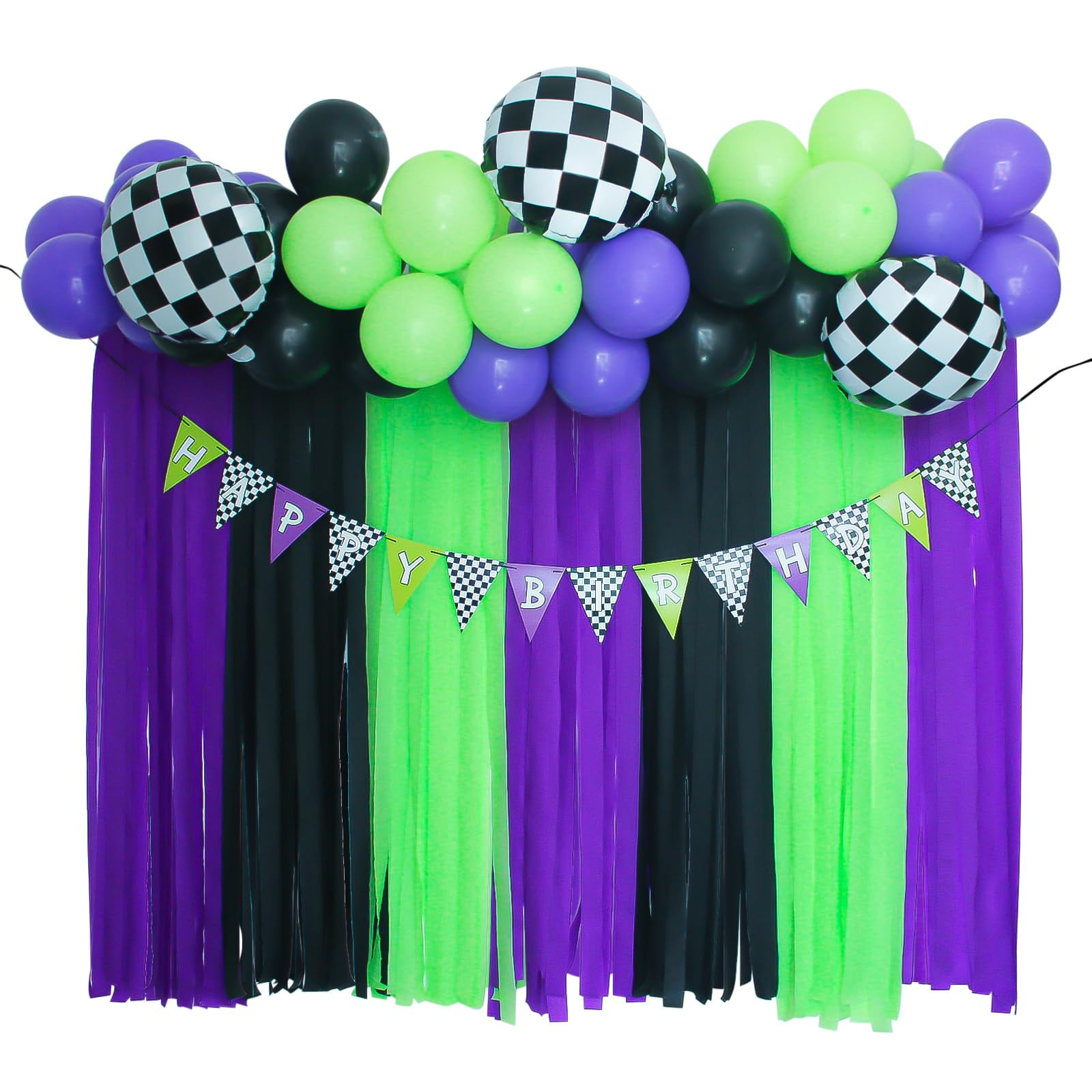 Monster Truck Racing FEV6 Birthday Banner with Black, Green, Purple ...