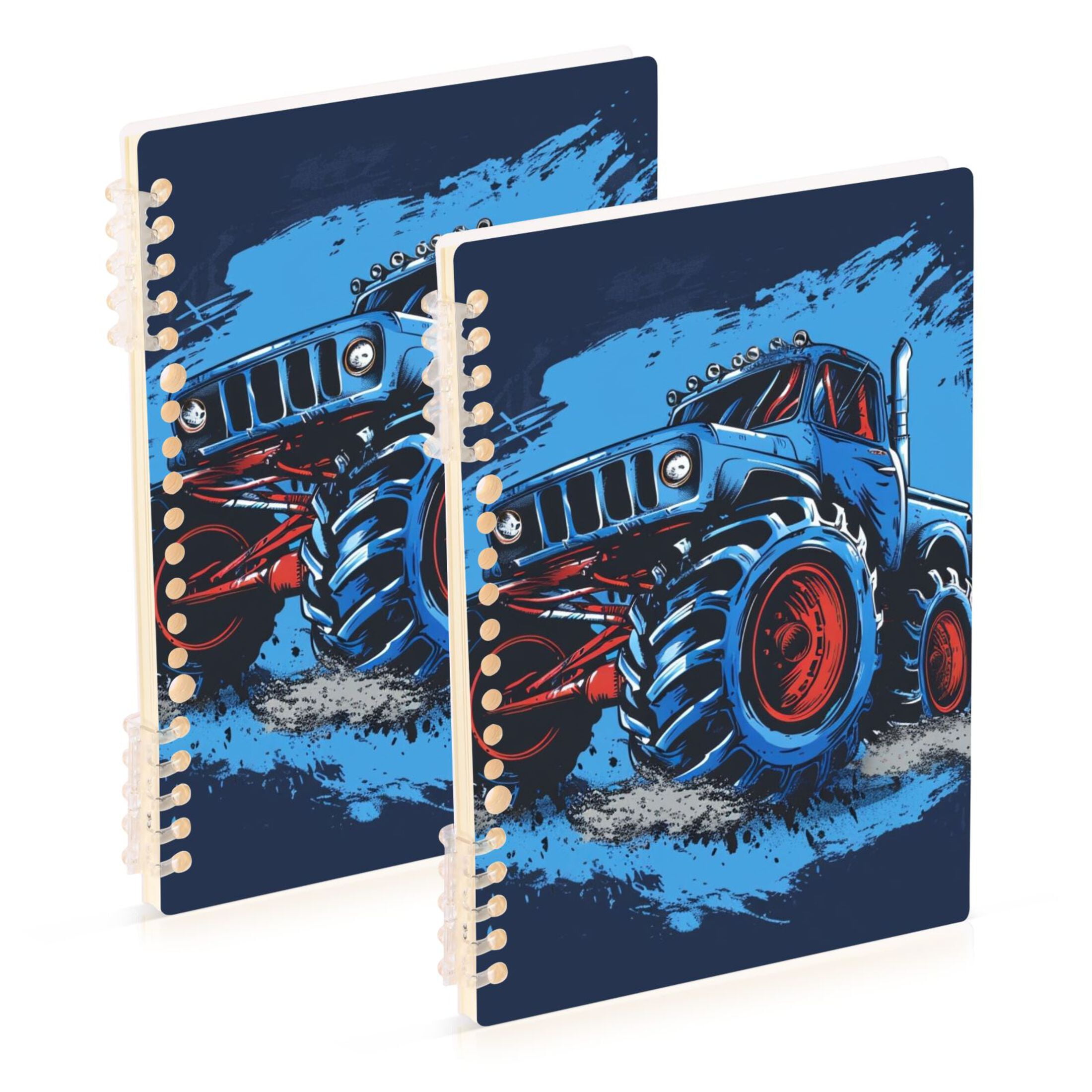 Monster Truck Ring Binder Notebook Journey Note Diary College Ruled ...