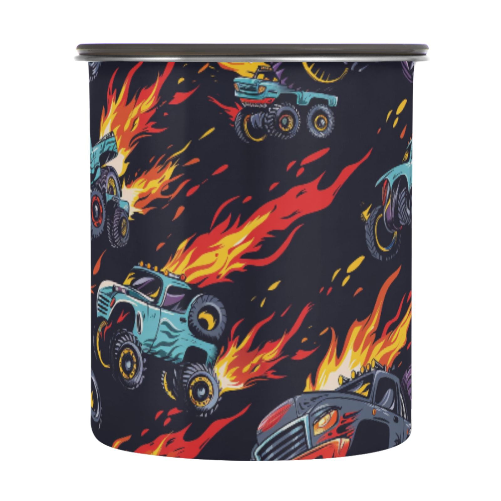 Monster Truck Running Airtight Coffee Bean Canister 30oz Food Storage ...