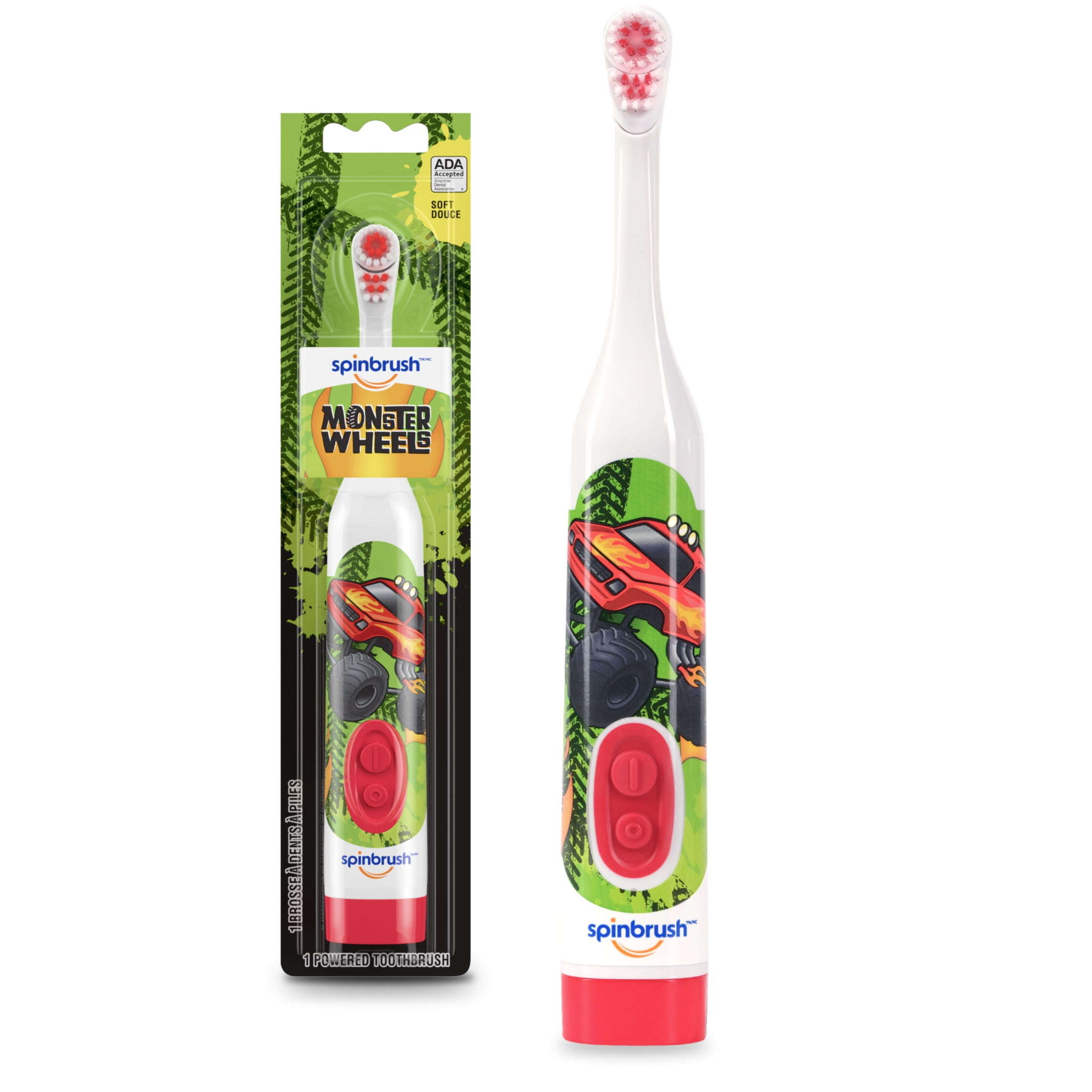 Monster Truck Spinbrush Kids Electric Toothbrush, Battery-Powered, Soft ...