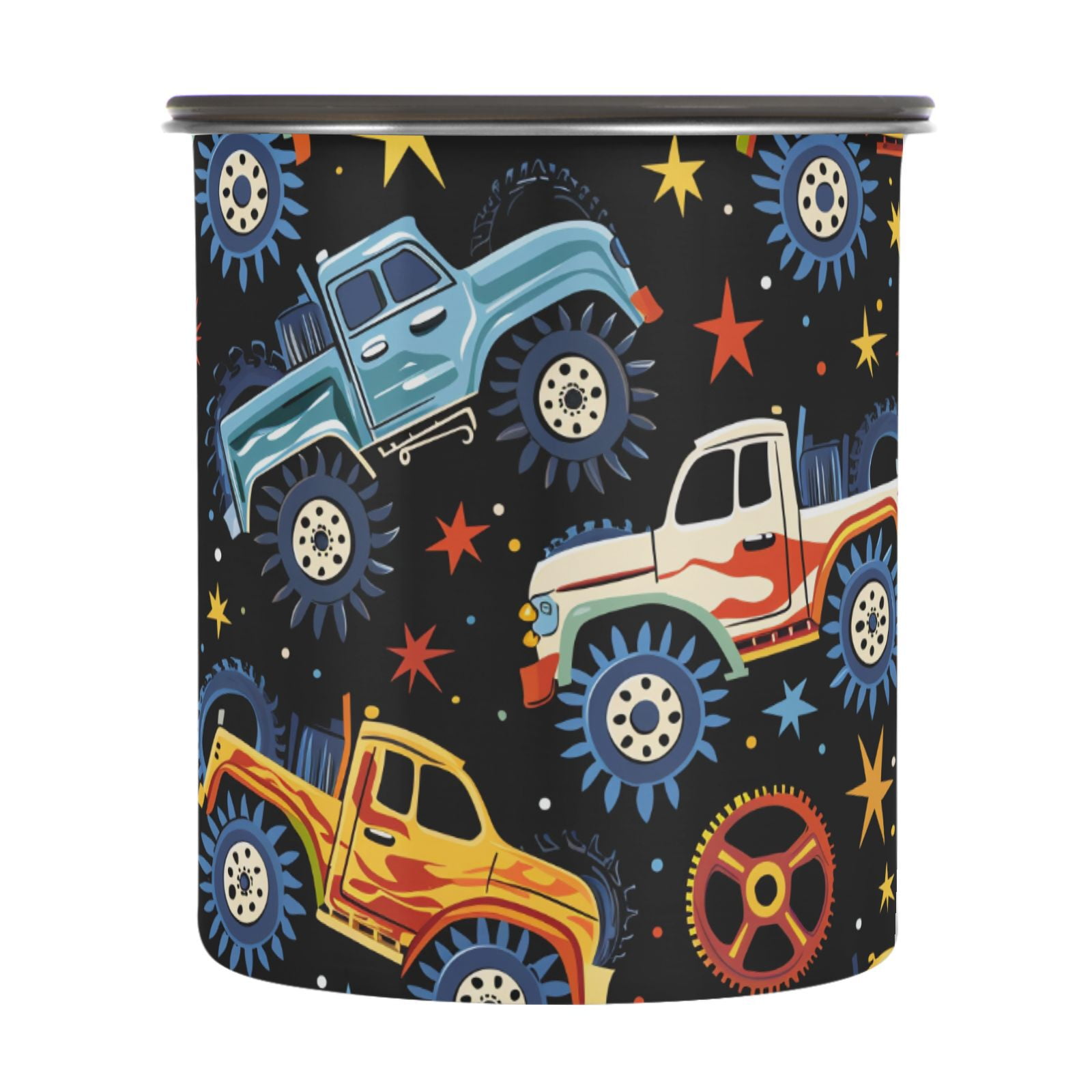 Monster Truck Stars Airtight Coffee Bean Canister 30oz Food Storage ...