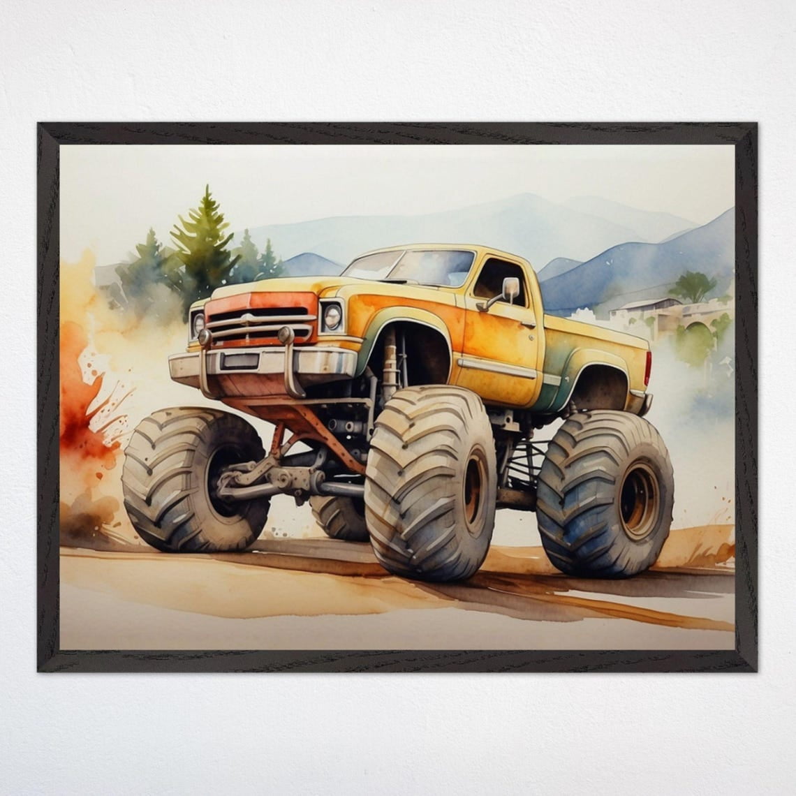 Monster Truck Wall Art For Kids Rooms, Monster Truck Wall Decor, Poster ...