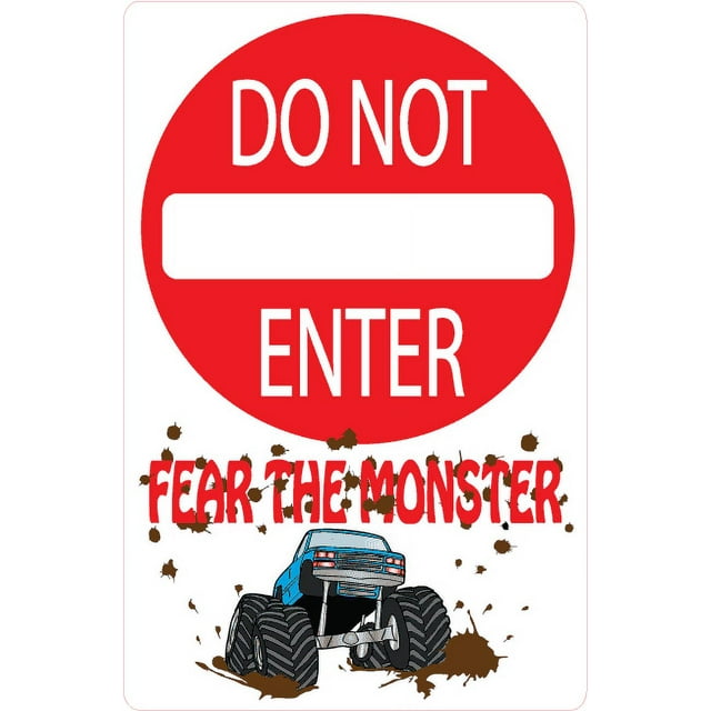 Monster Truck Wall Decals Do Not Enter Monster Truck Street Sign Wall ...