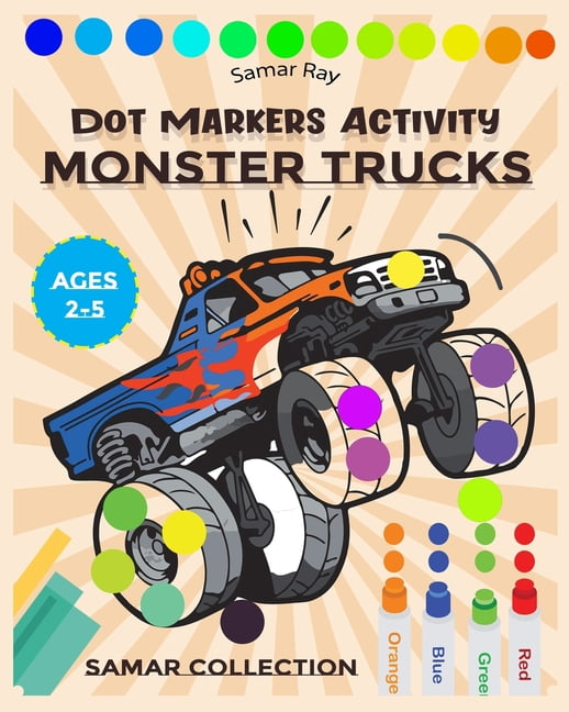 Monster Trucks Dot Markers Activity : Creative Coloring Book for Kids ...