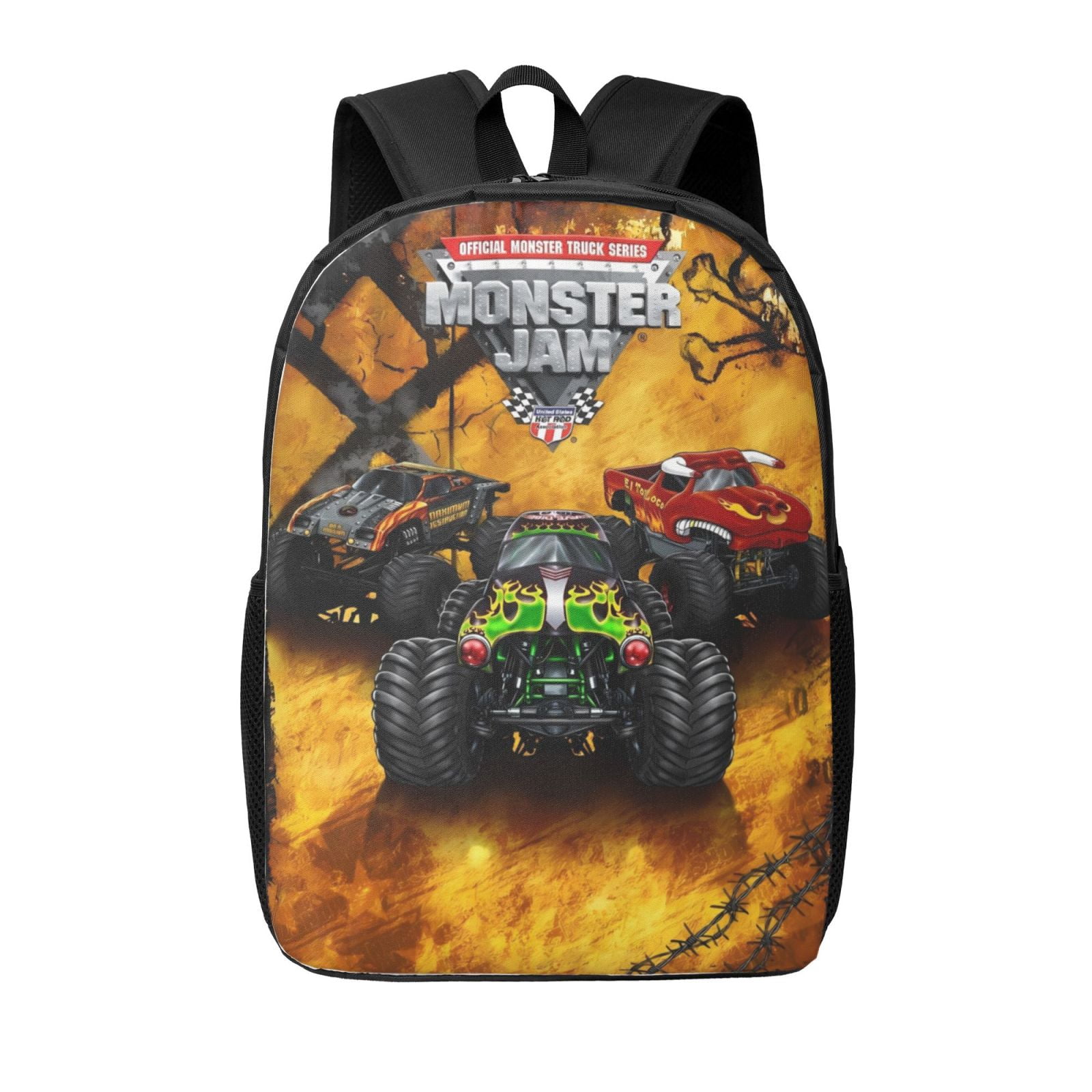 Monster Trucks Lightweight Stylish High Capacity Student Backpack ...