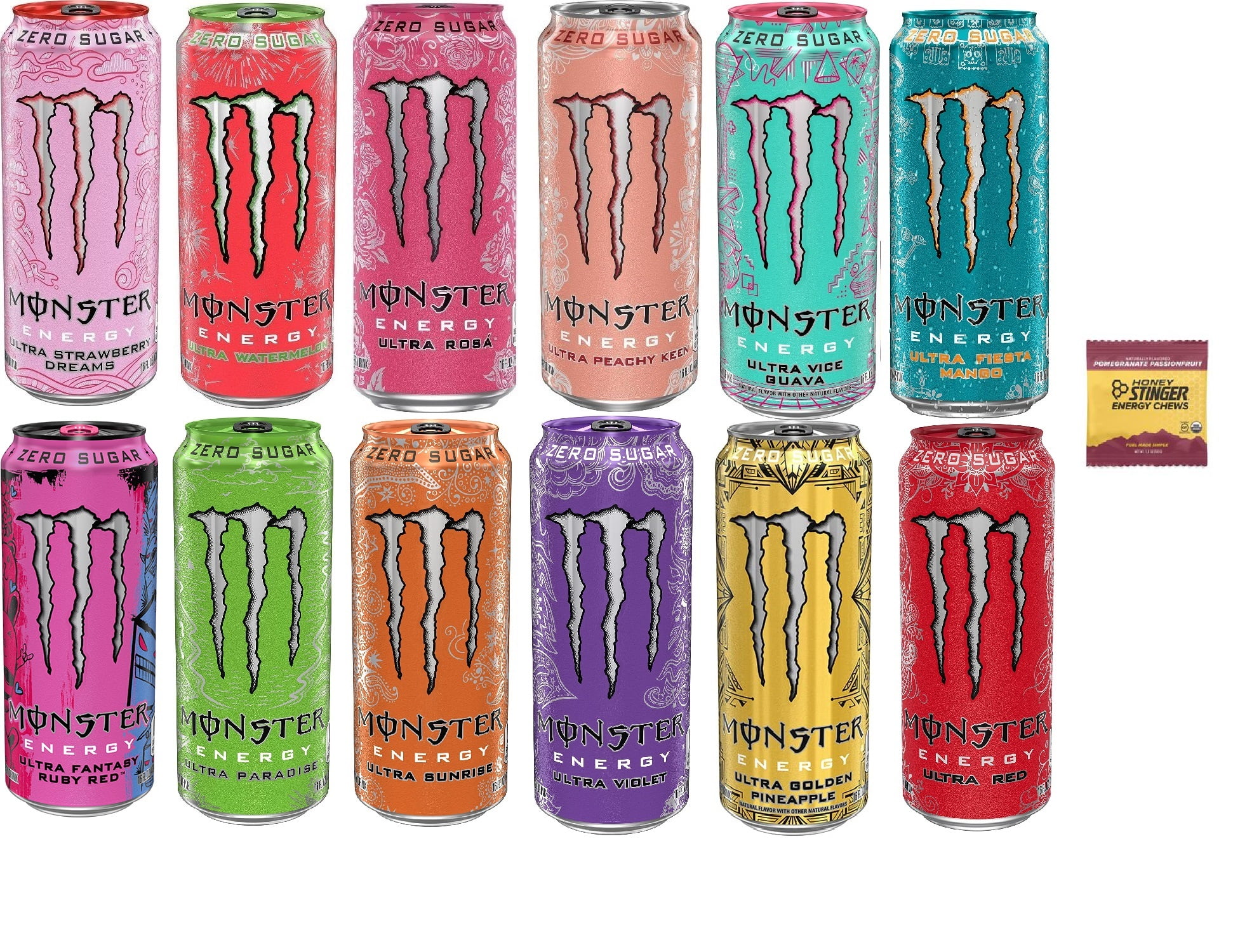 Monster Ultra Sampler Pack - 16ounce (Pack of 12) + Stinger Energy ...