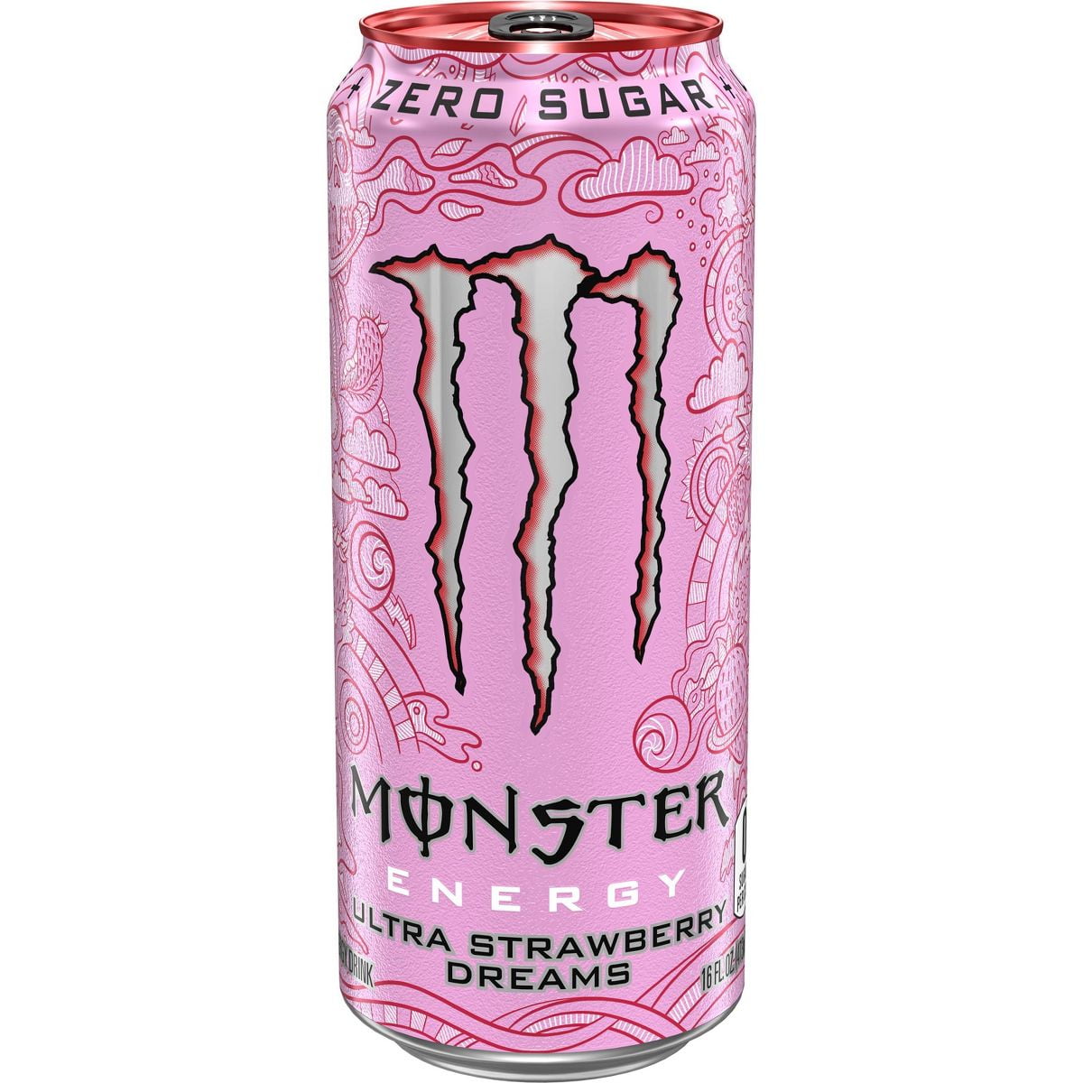 Monster Ultra Strawberry Dreams Energy Drink - 16 fl oz Can - Pack of 2 ...