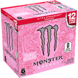 Monster Ultra Strawberry Dreams, Sugar Free Energy Drink, 12 fl oz, 6 ...