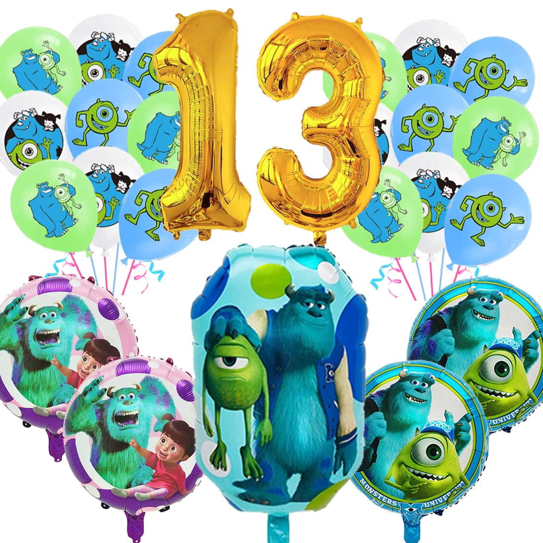 Monster University Balloons Party Supplies 13th Big Number Decorations ...