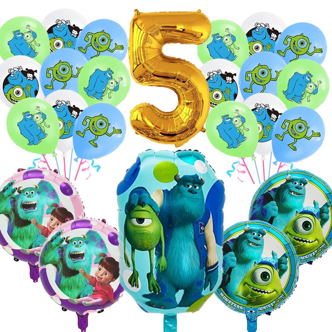 Monster University Balloons Party Supplies 5th Big Number Decorations ...