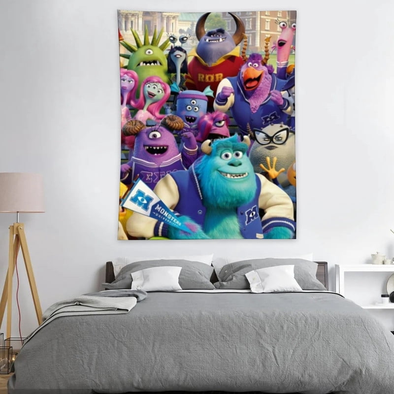 Monster University Tapestry Gift Wall Hanging Backdrop for Room Bedroom ...