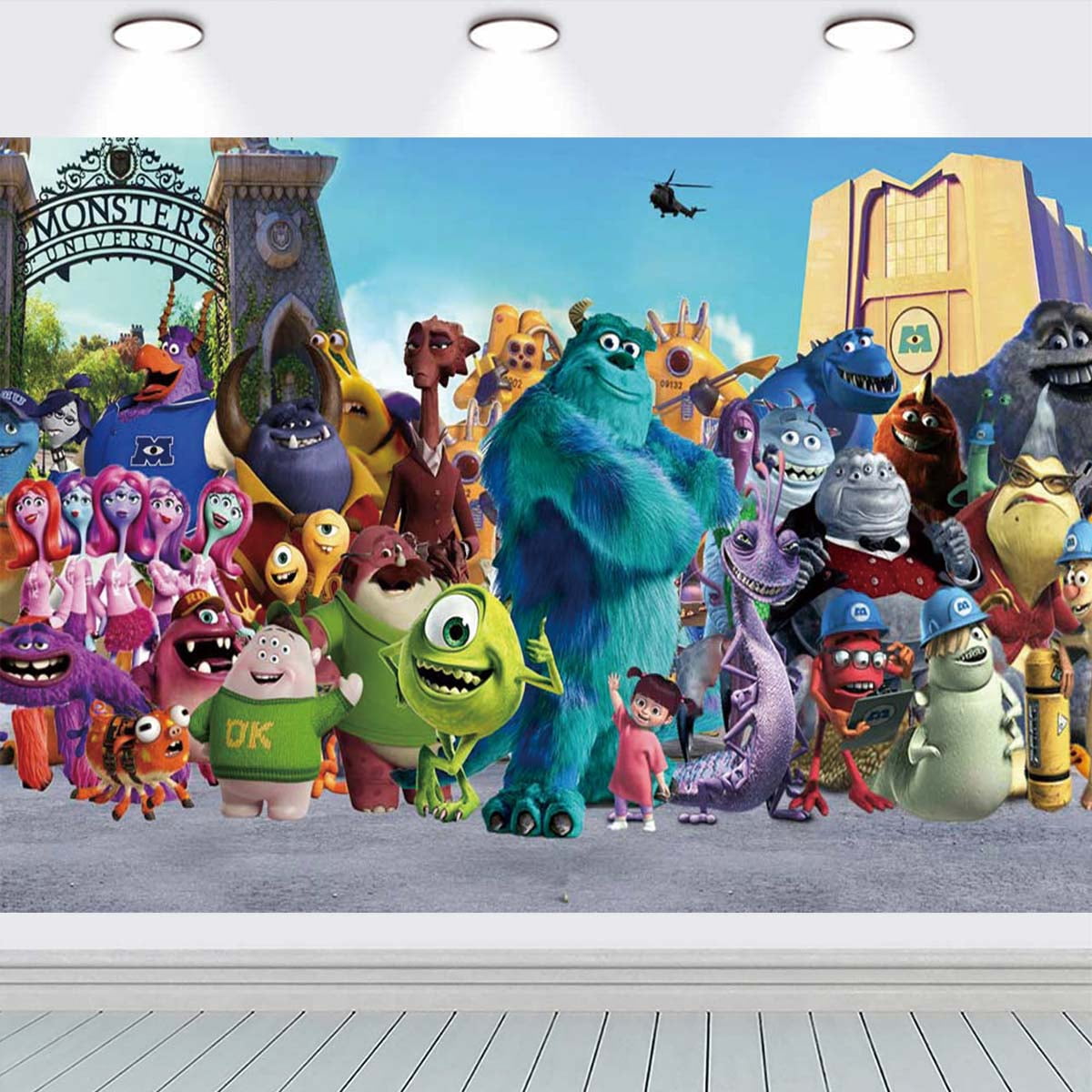 Monster University school Backdrop Taspestry Wall Decor Banner Party ...