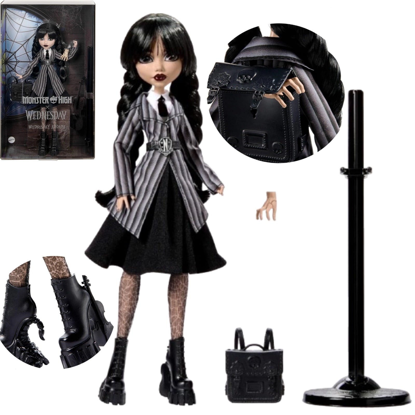 Monster Wednesday Doll and Accessories, Wednesday Addams Collectible in ...