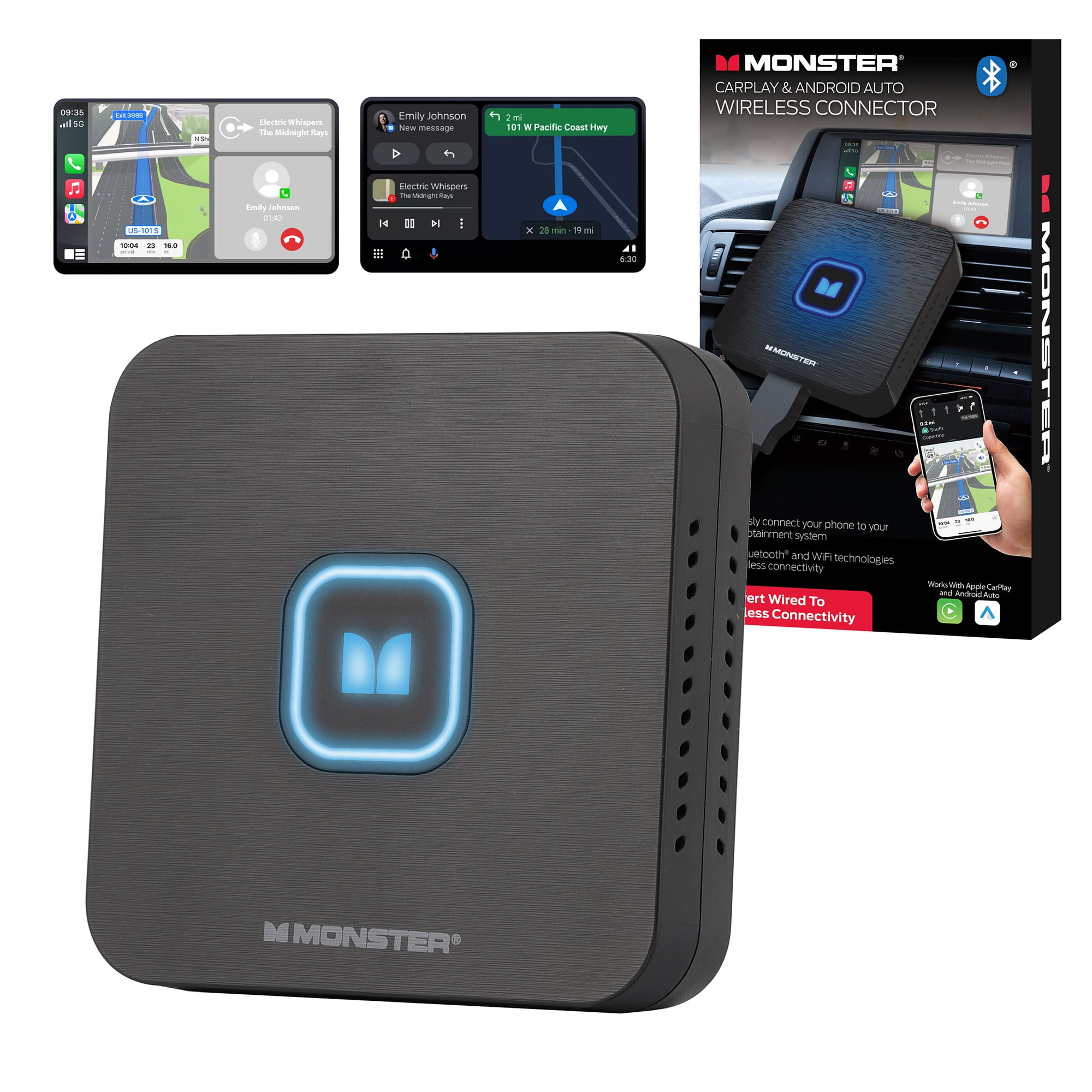 Monster Wireless CarPlay & Android Auto Adapter Effortlessly Connect ...
