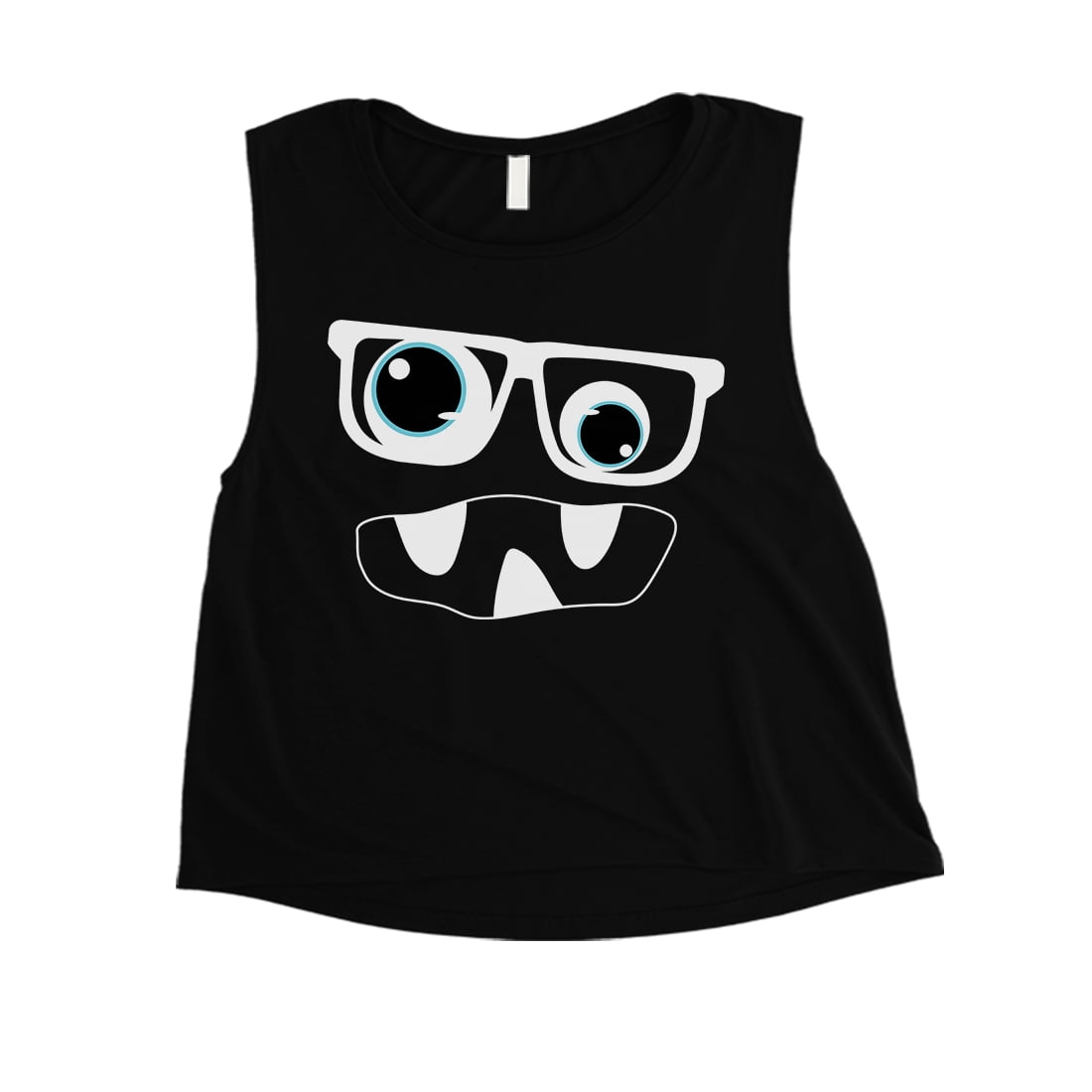Monster With Glasses Womens Black Crop Top - Walmart.com