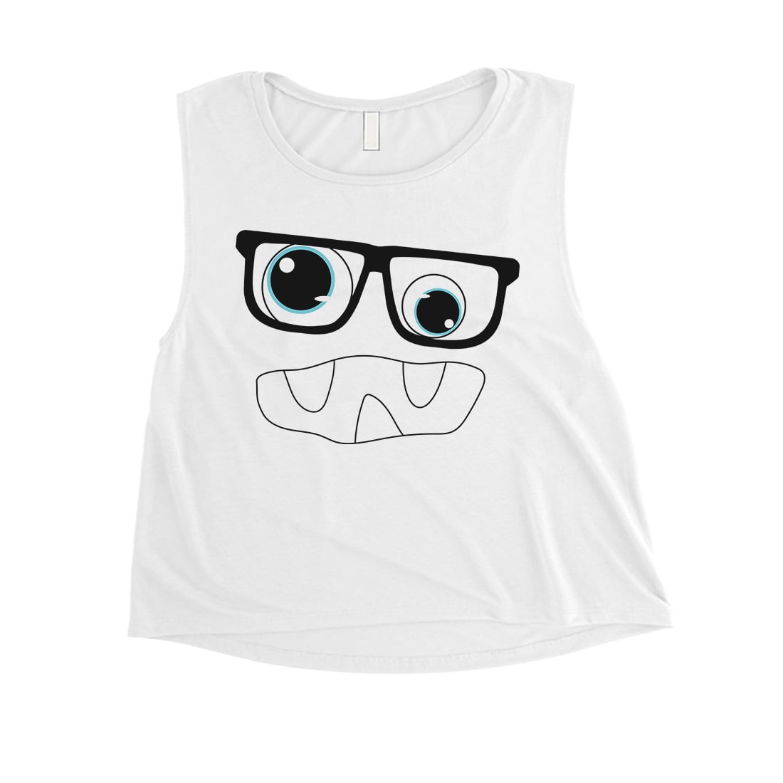 Monster With Glasses Womens White Crop Top - Walmart.com