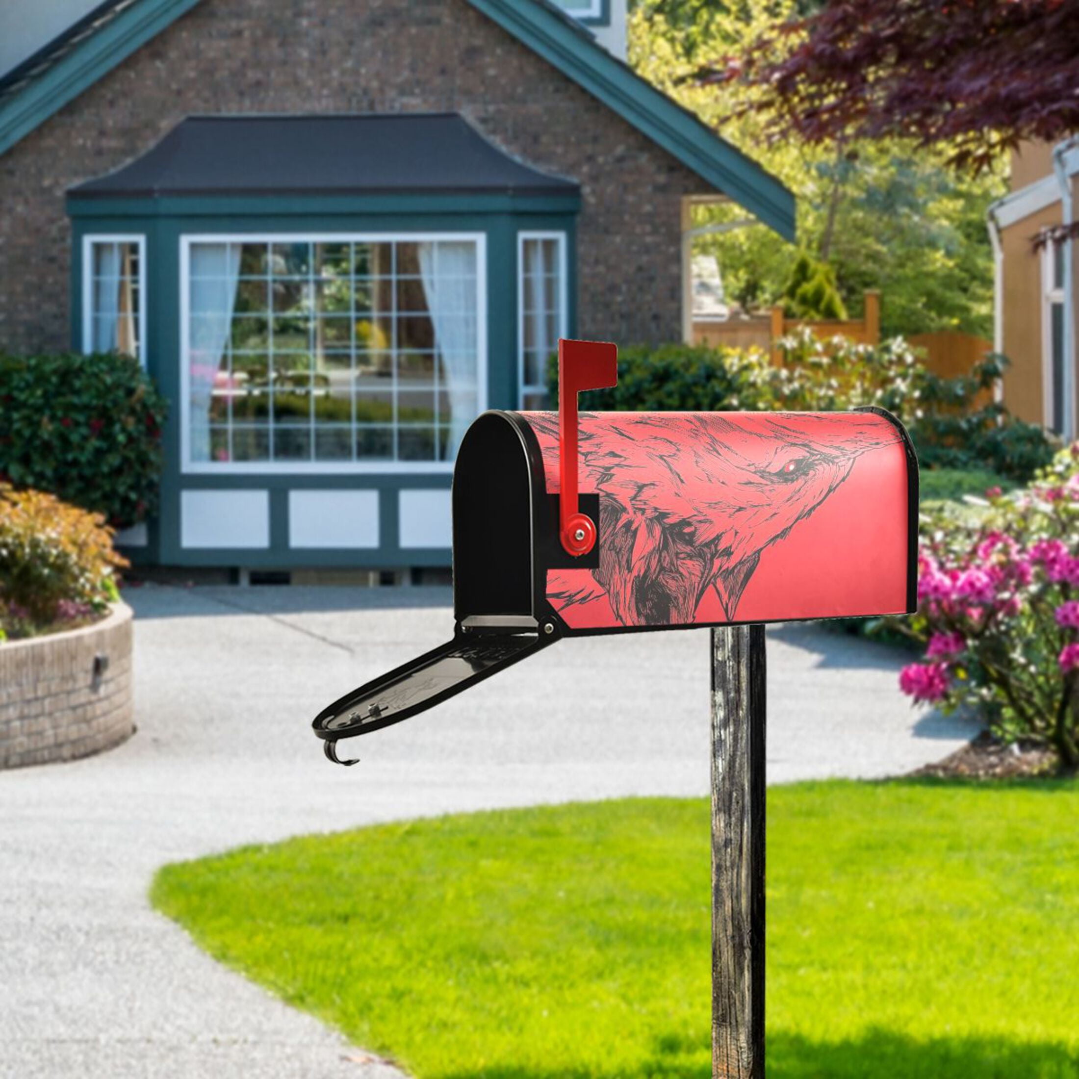 Monster Wolf Mailbox Cover Magnetic Standard Size Post Box Cover Wraps ...