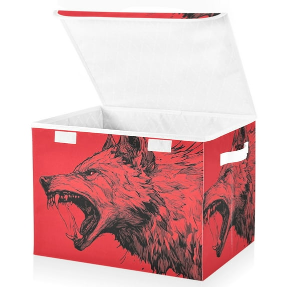 Monster Wolf Storage Basket for Shelves Foldable Container Organizer ...