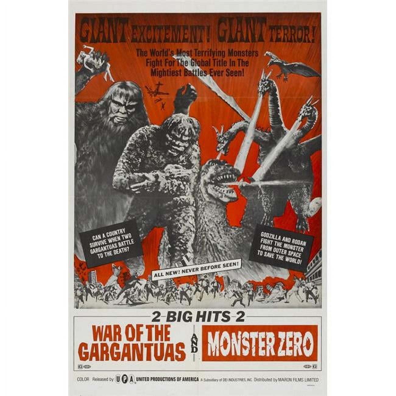 Monster Zero Movie Poster - 27 x 40 in. - Walmart.com