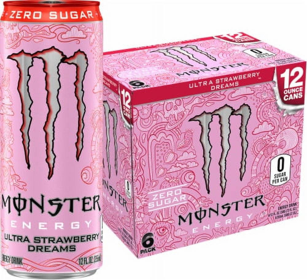 Monster Zero Sugar Ultra Strawberry Dreams Energy Drink Multipack Cans ...