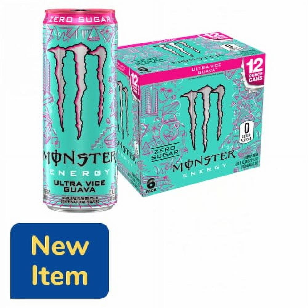 Monster Zero Sugar Ultra Vice Guava Energy Drink Multipack Cans 6 pack ...