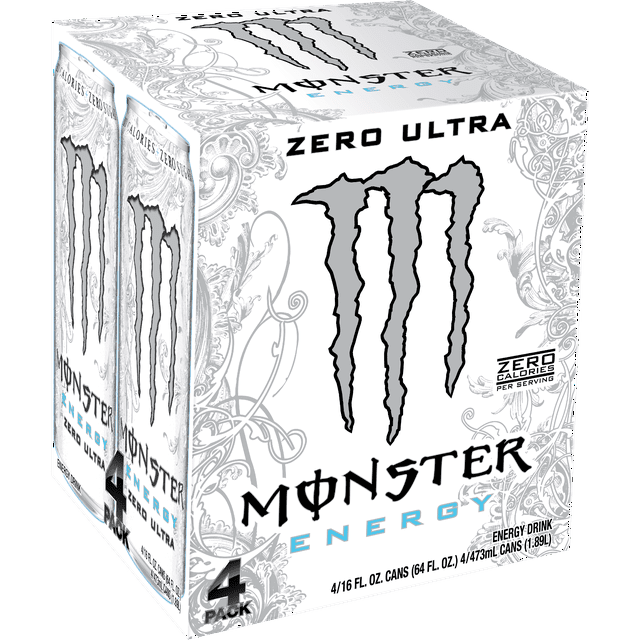 Monster Zero Ultra Energy Drink, 16 Fl. Oz., 4 Count - Walmart.com