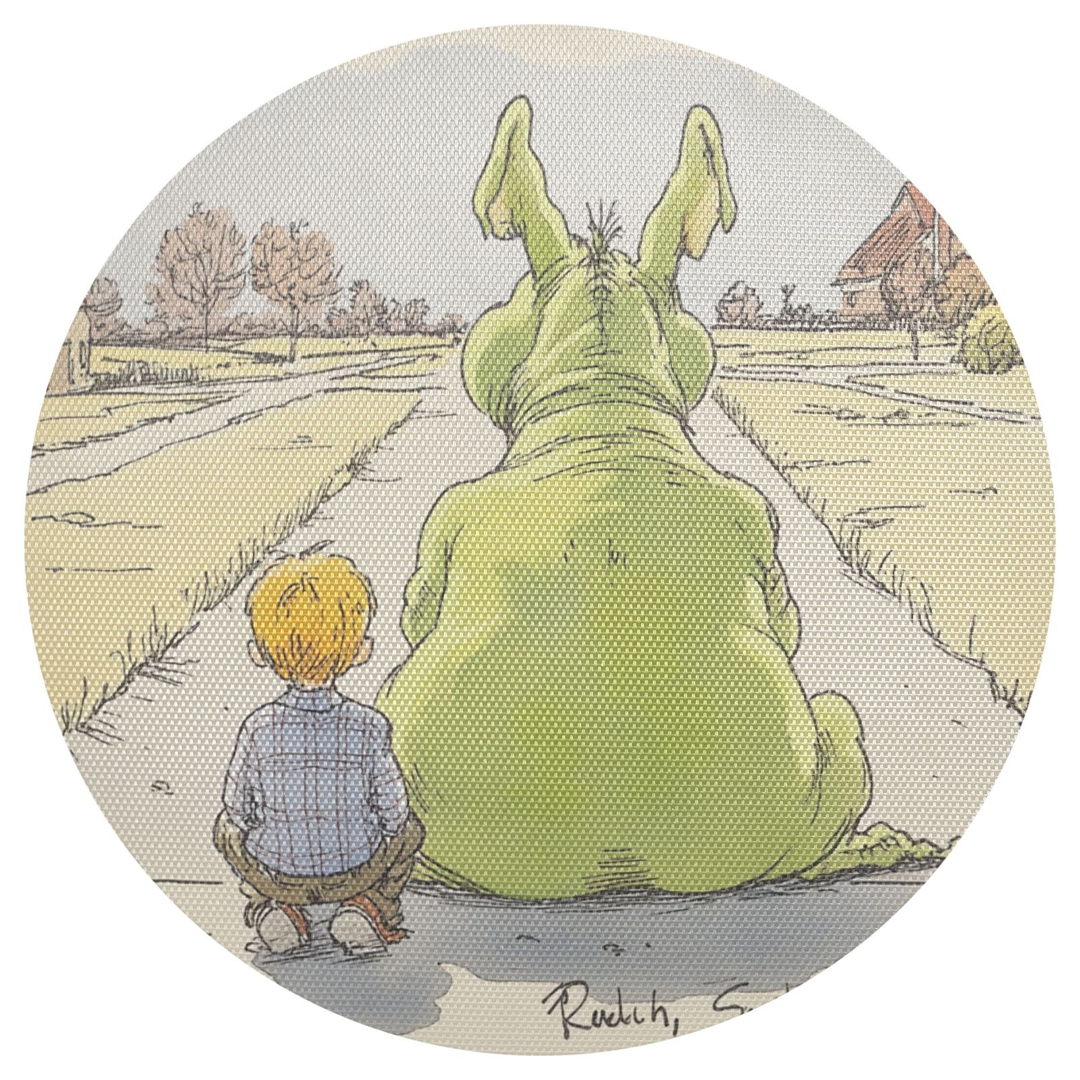 Monster and Children 15.4in Diameter PVC Plate Mat, Heat-Resistant and ...