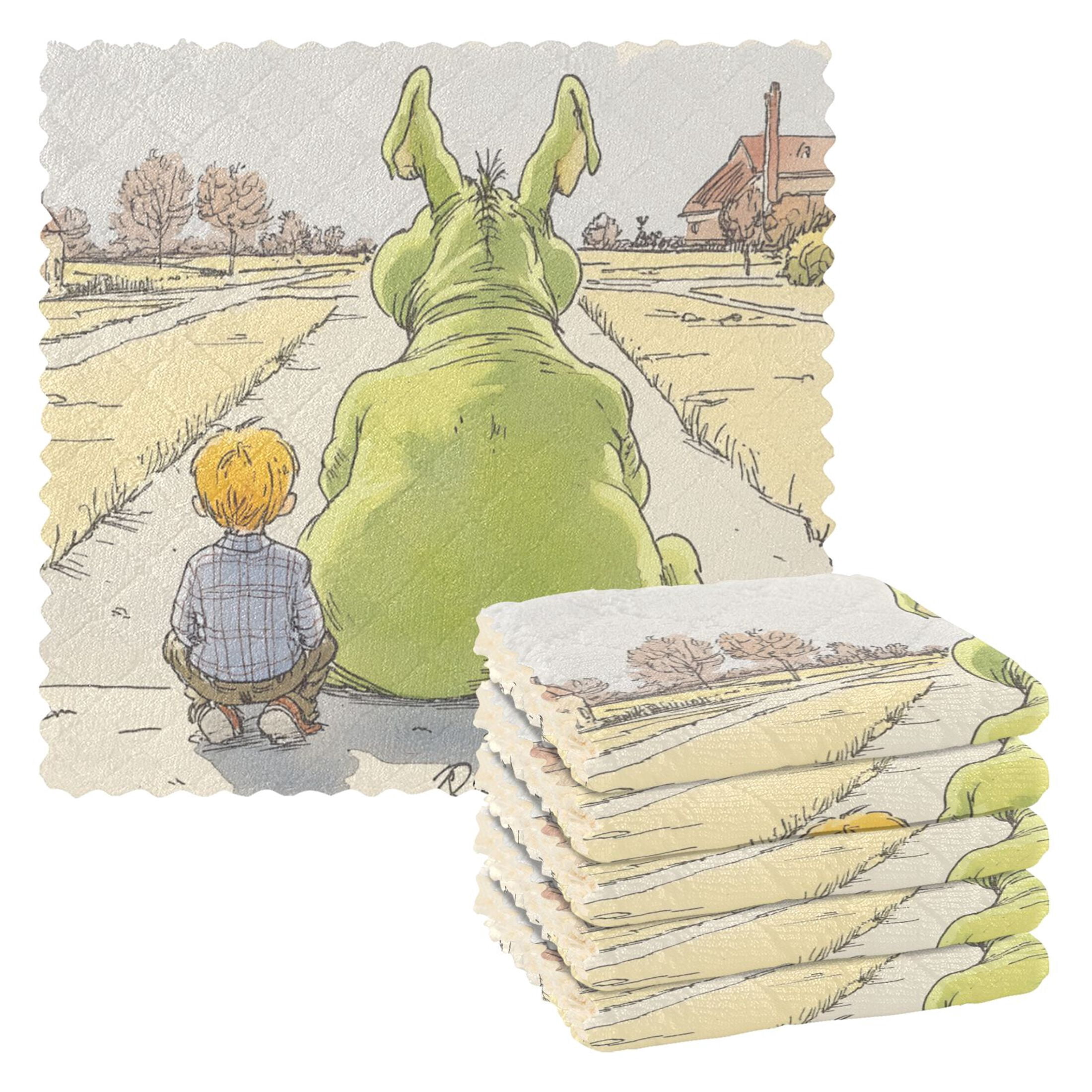 Monster and Children 6 Pack Kitchen Cleaning Cloths 11'' x 11'', Super ...