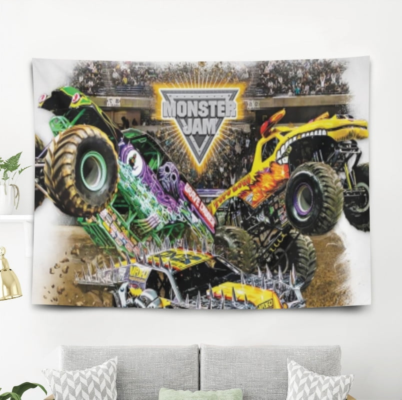 Monster jam Tapestry Gift Wall Hanging Backdrop for Room Bedroom Girls ...