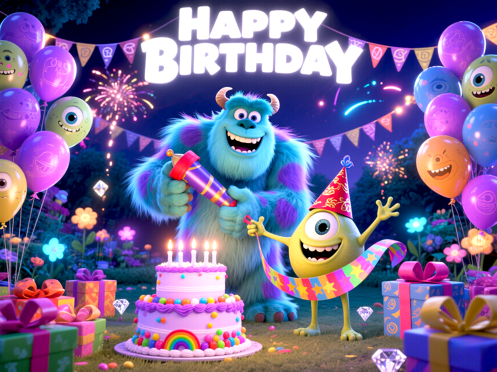 Monster theme birthday party background children Berik University ...