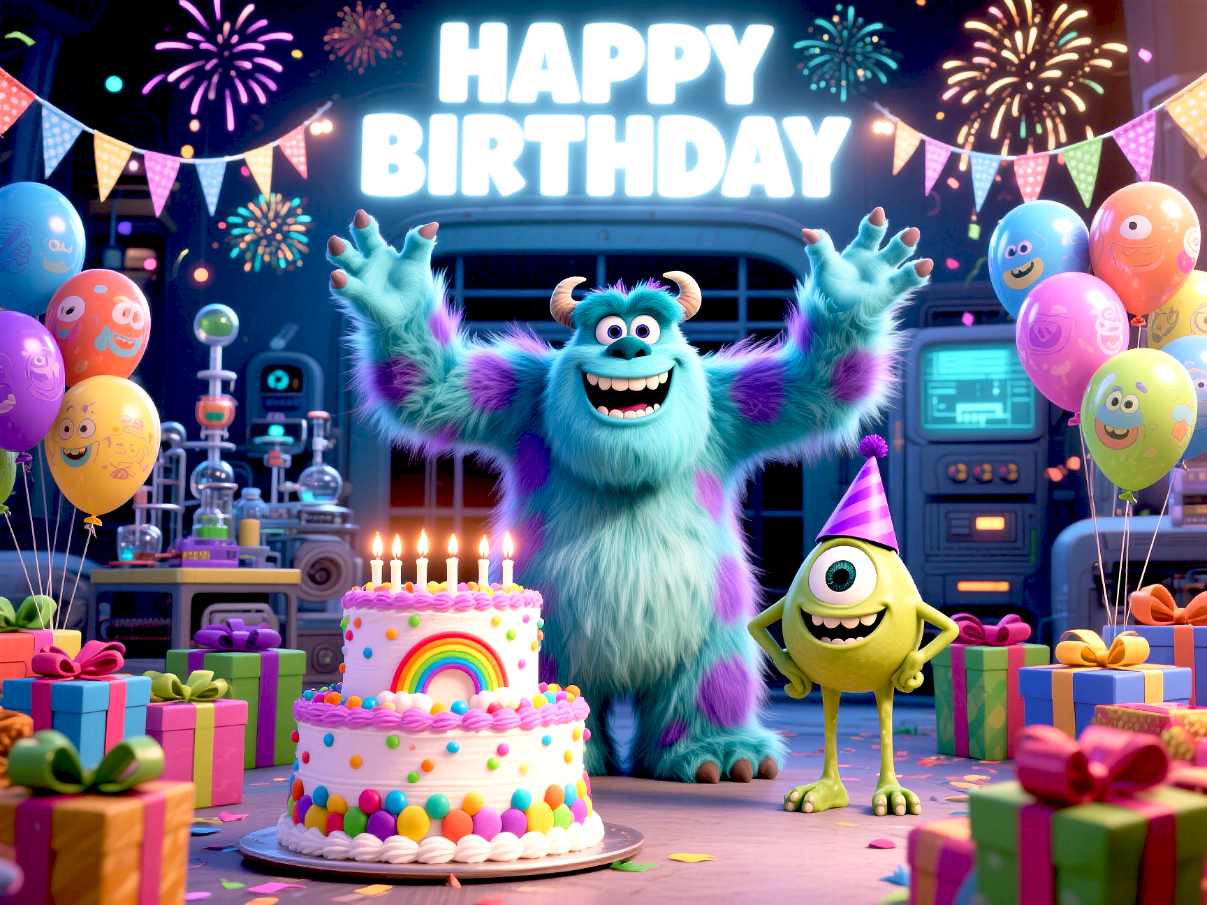 Monster theme birthday party background children Berik University ...