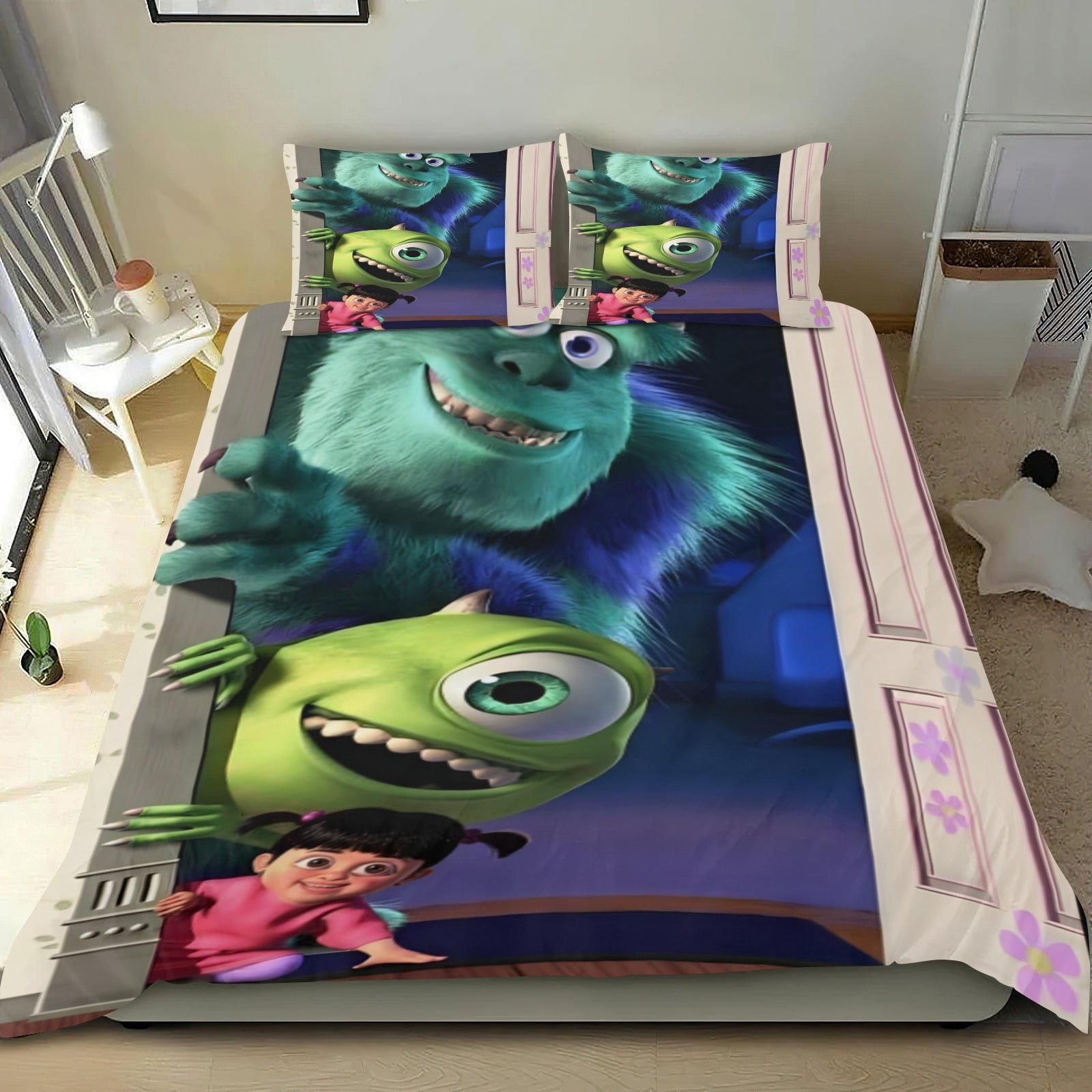 Monster thin bedding set has an iconic print,One duvet cover and two ...
