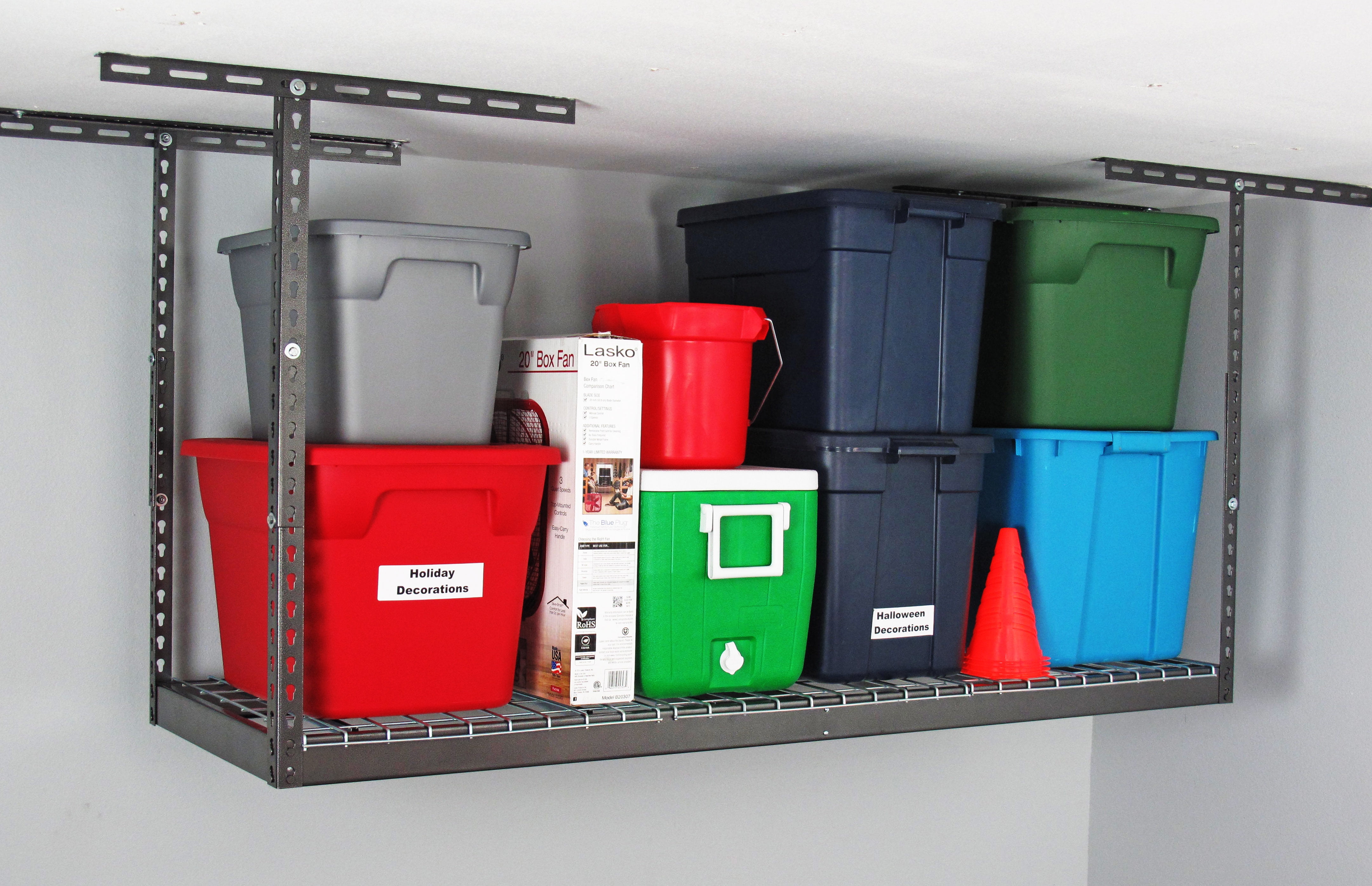 MonsterRax 2x6 Overhead Storage Rack - Hammertone - 18" - 33" Drop Down ...