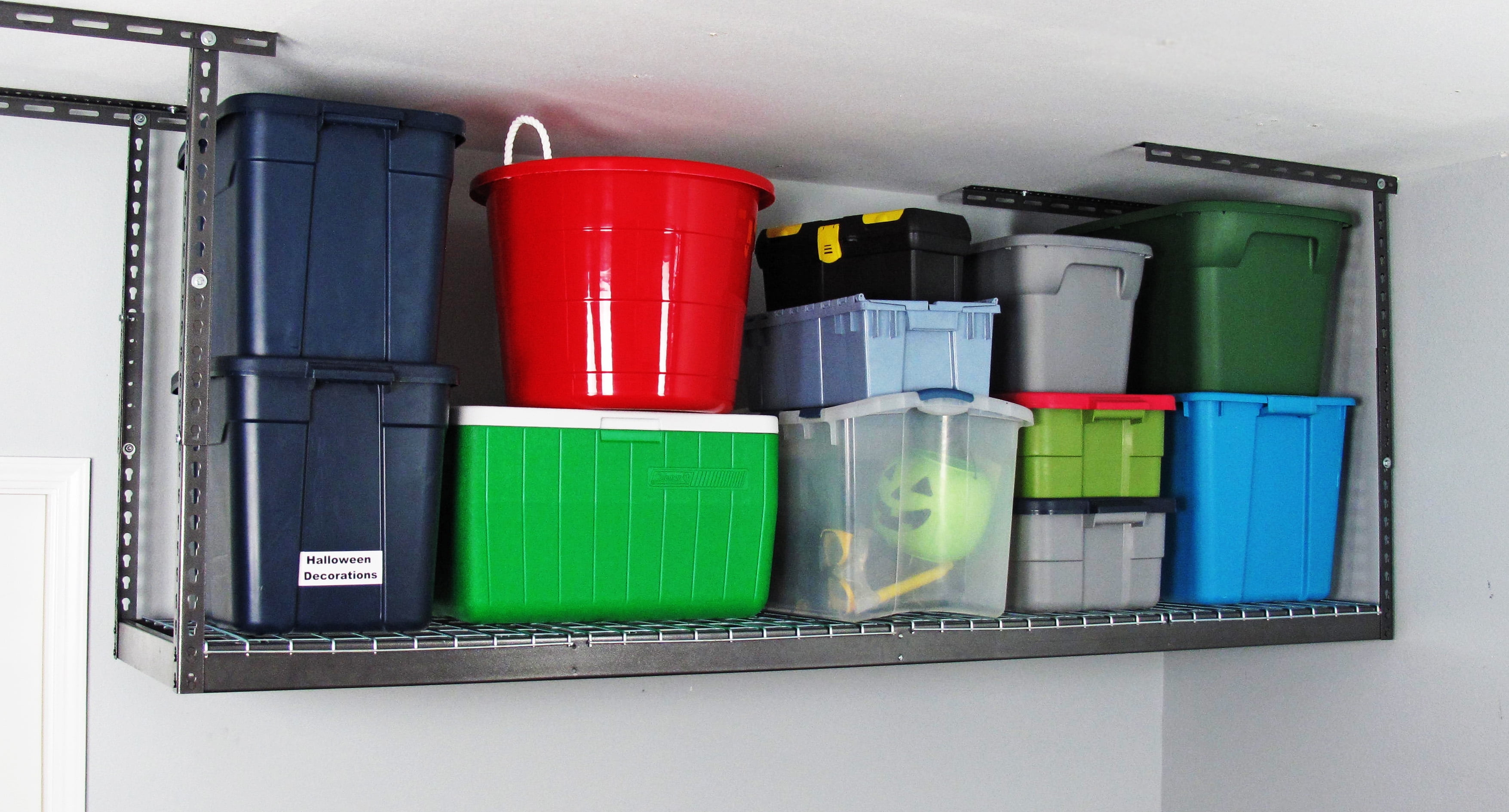 MonsterRax 2x8 Overhead Storage Rack - Hammertone - 12" - 21" Drop Down ...