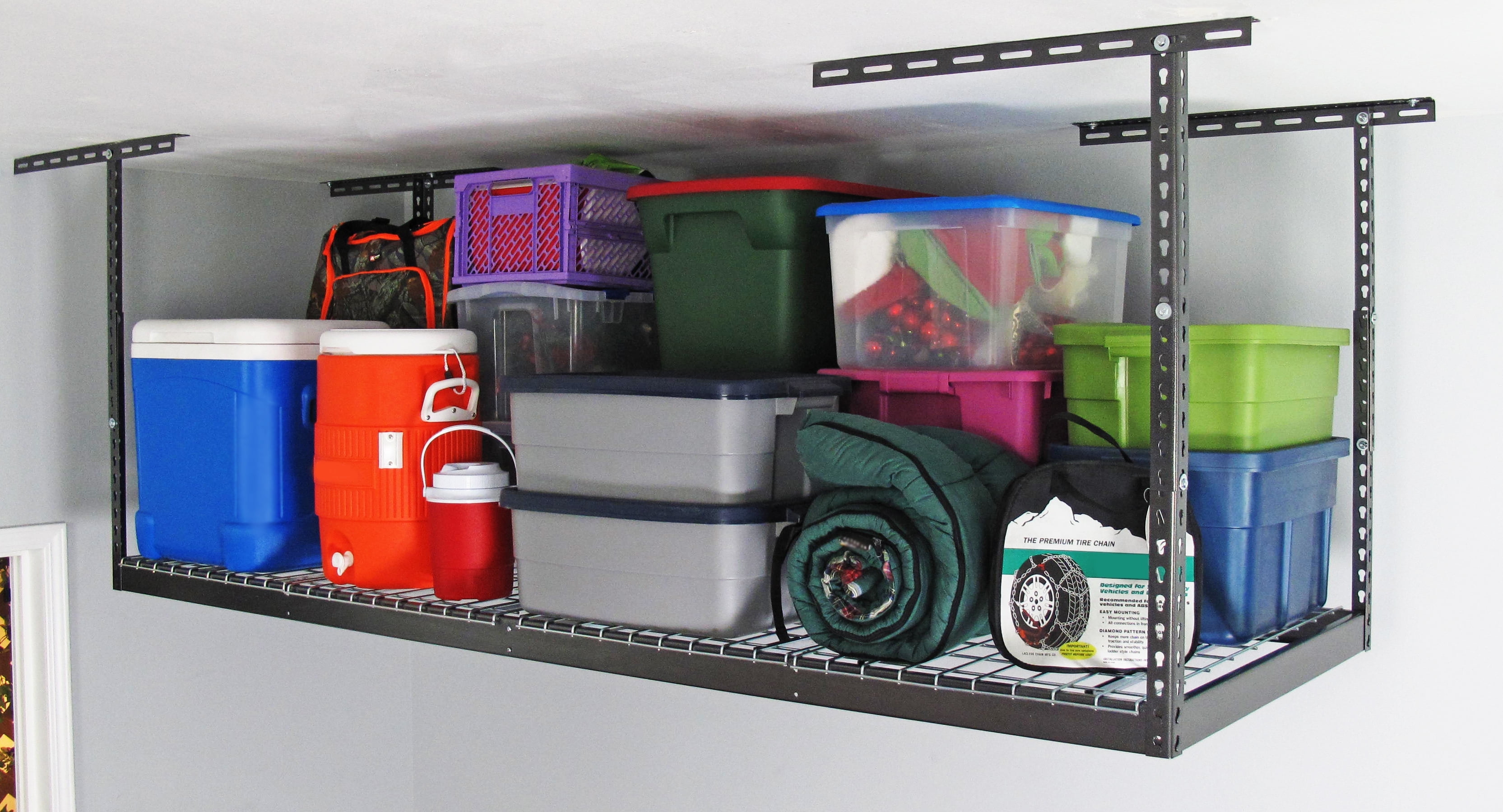 MonsterRax 3'x8' Overhead Garage Ceiling Shelf Mount, Hammertone, Holds ...