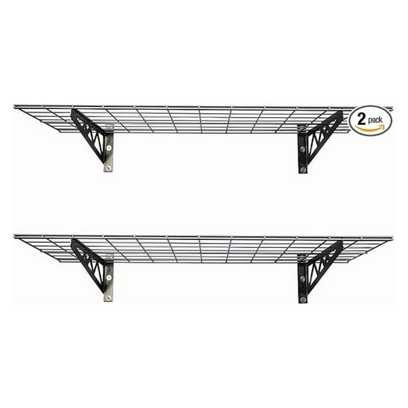 MonsterRax Garage Wall Shelf Two-Pack White or Hammertone Three Size ...