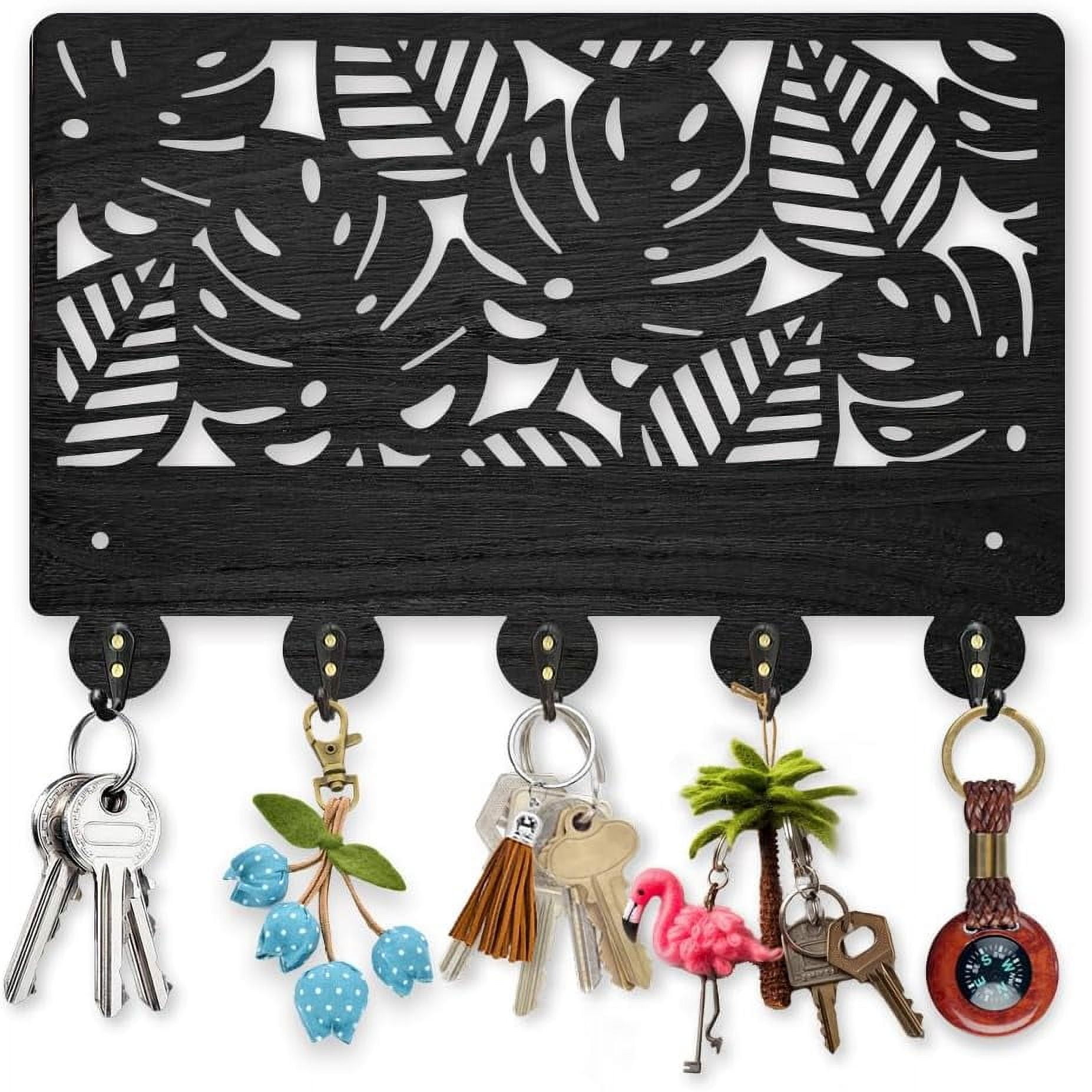 Monstera Background Wood Key Holder for Wall Tropical Leaves Wall ...