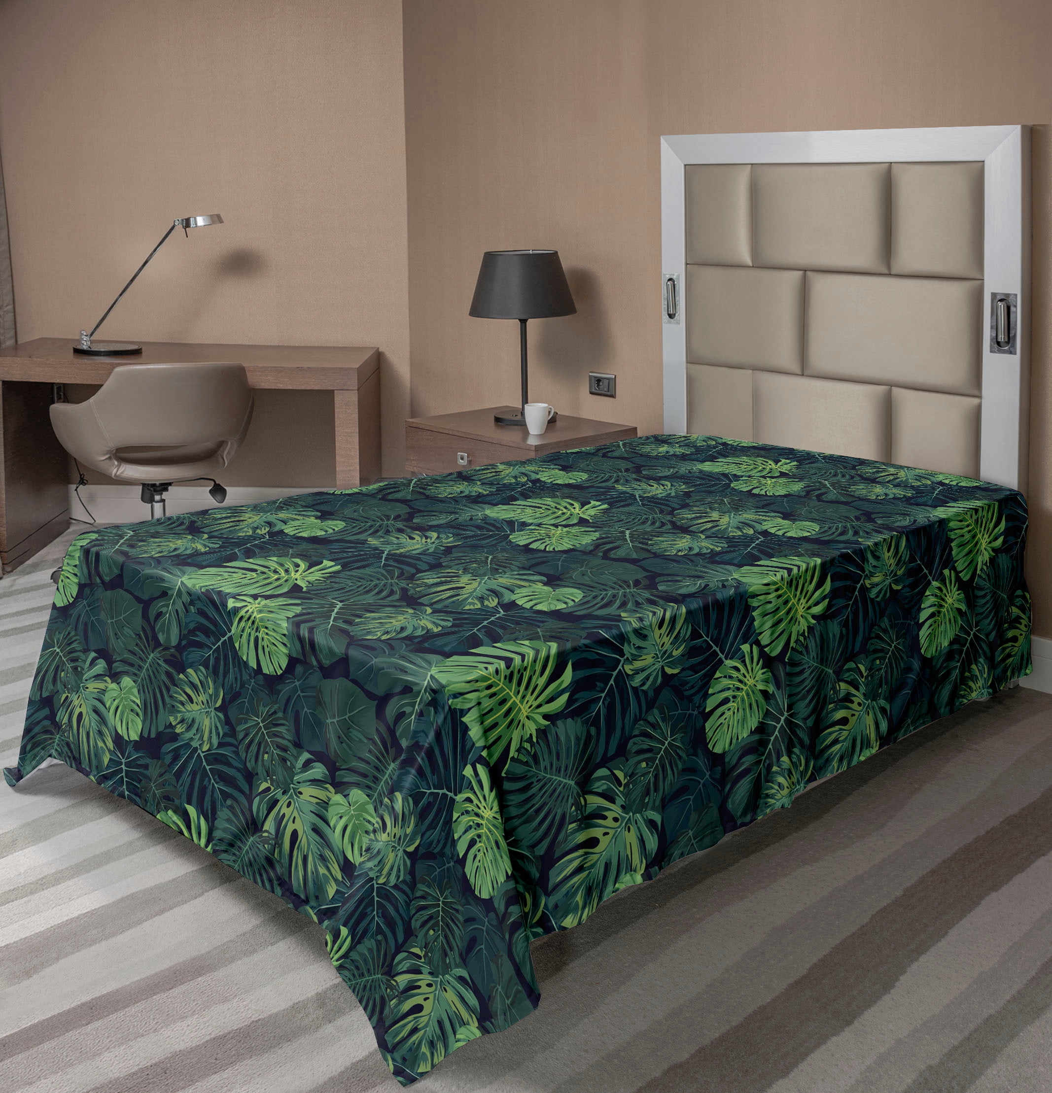 Ambesonne Monstera Flat Bedding Sheet Soft Top Sheet, Exotic Art ...