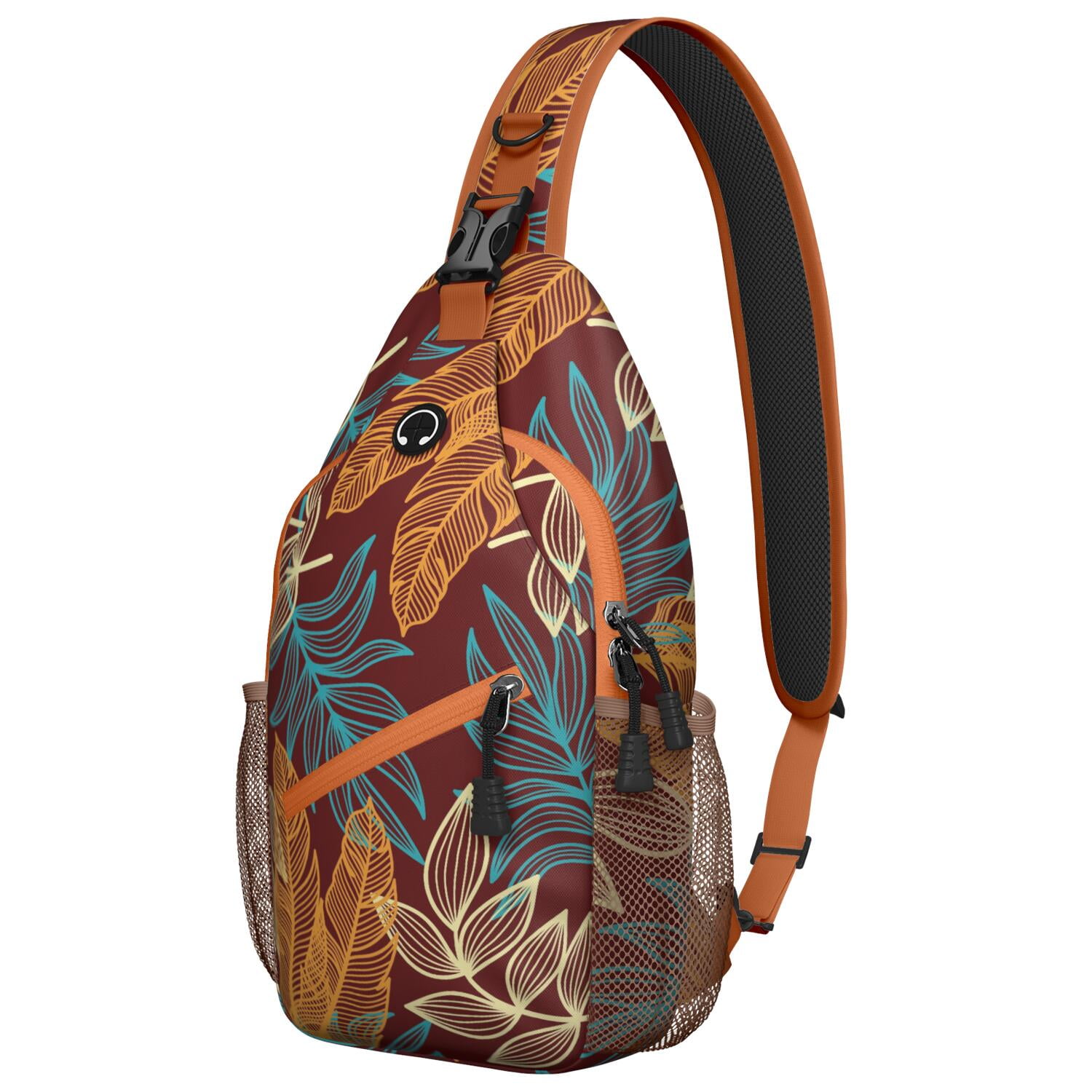 Monstera Hibiscus Shoulder Backpack - Colorful Tropical Daypack ...