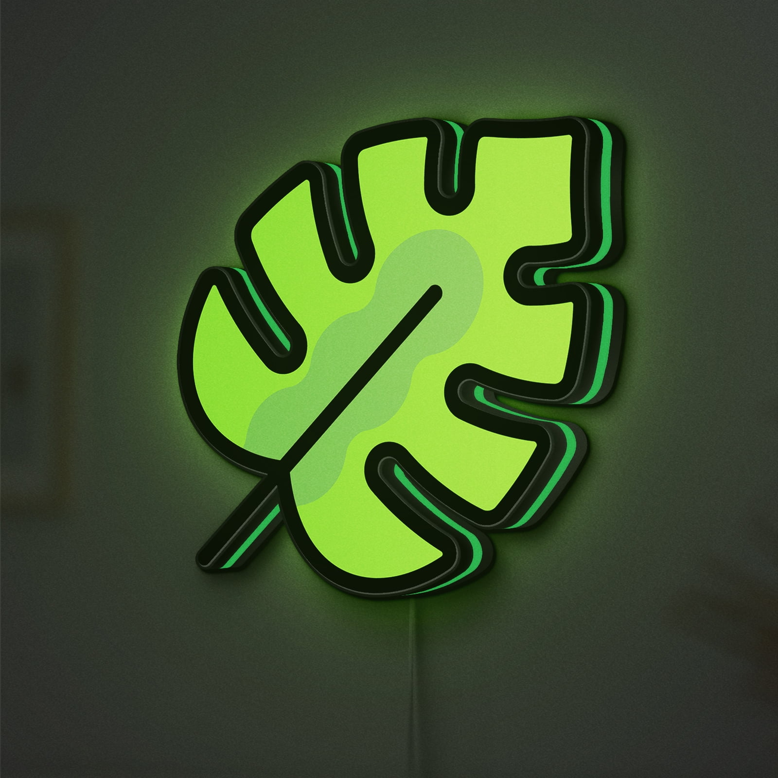 Monstera Leaf LED Lightbox - Tropical Botanical Plant Decor, Custom Led ...