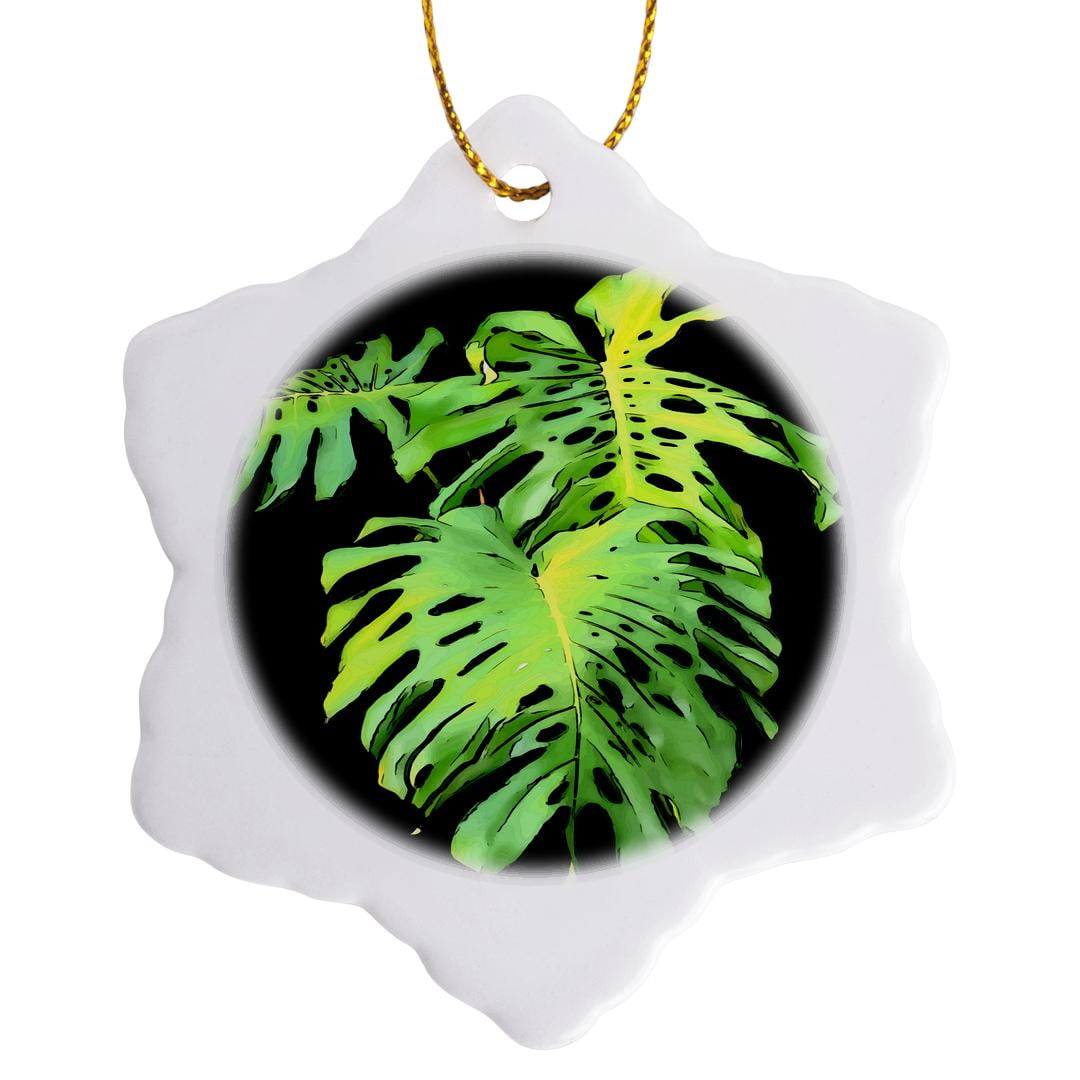 3drose, Monstera Leaves Artistic Vector Cut Out, 3 inch Snowflake ...