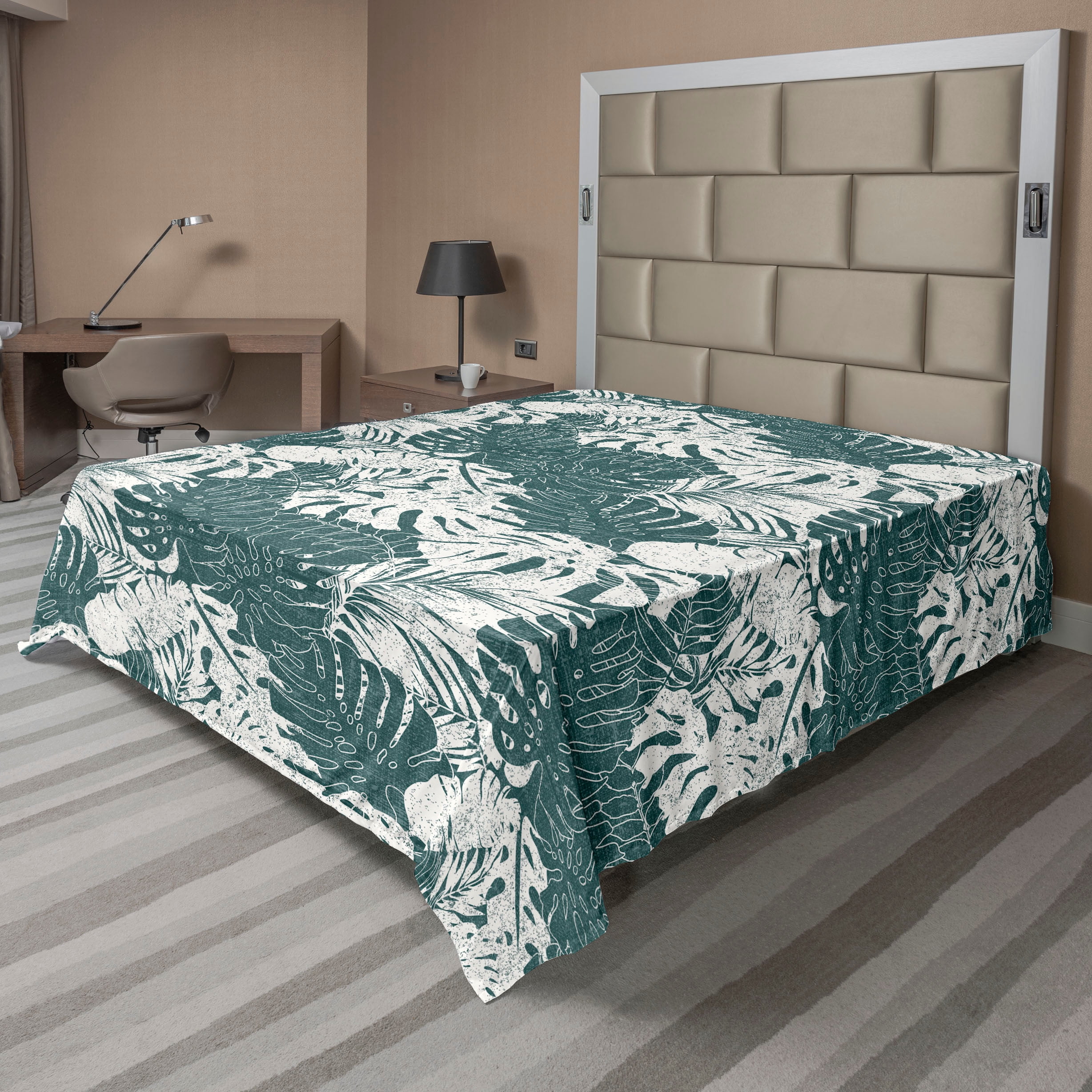 Ambesonne Monstera Leaves Flat Bedding Sheet Soft Top Sheet, Tropical ...