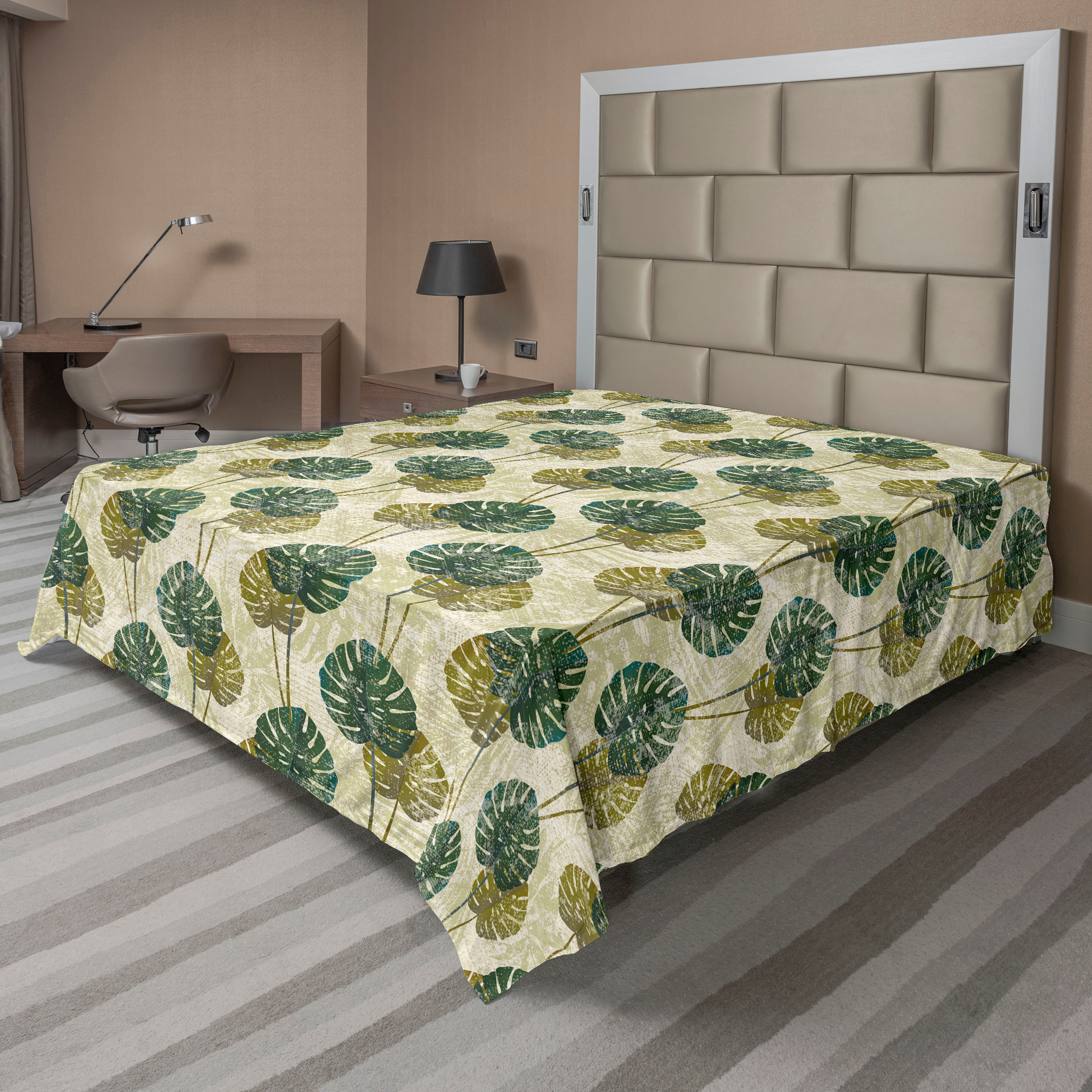 Ambesonne Monstera Leaves Flat Bedding Sheet Soft Top Sheet, Tropical ...