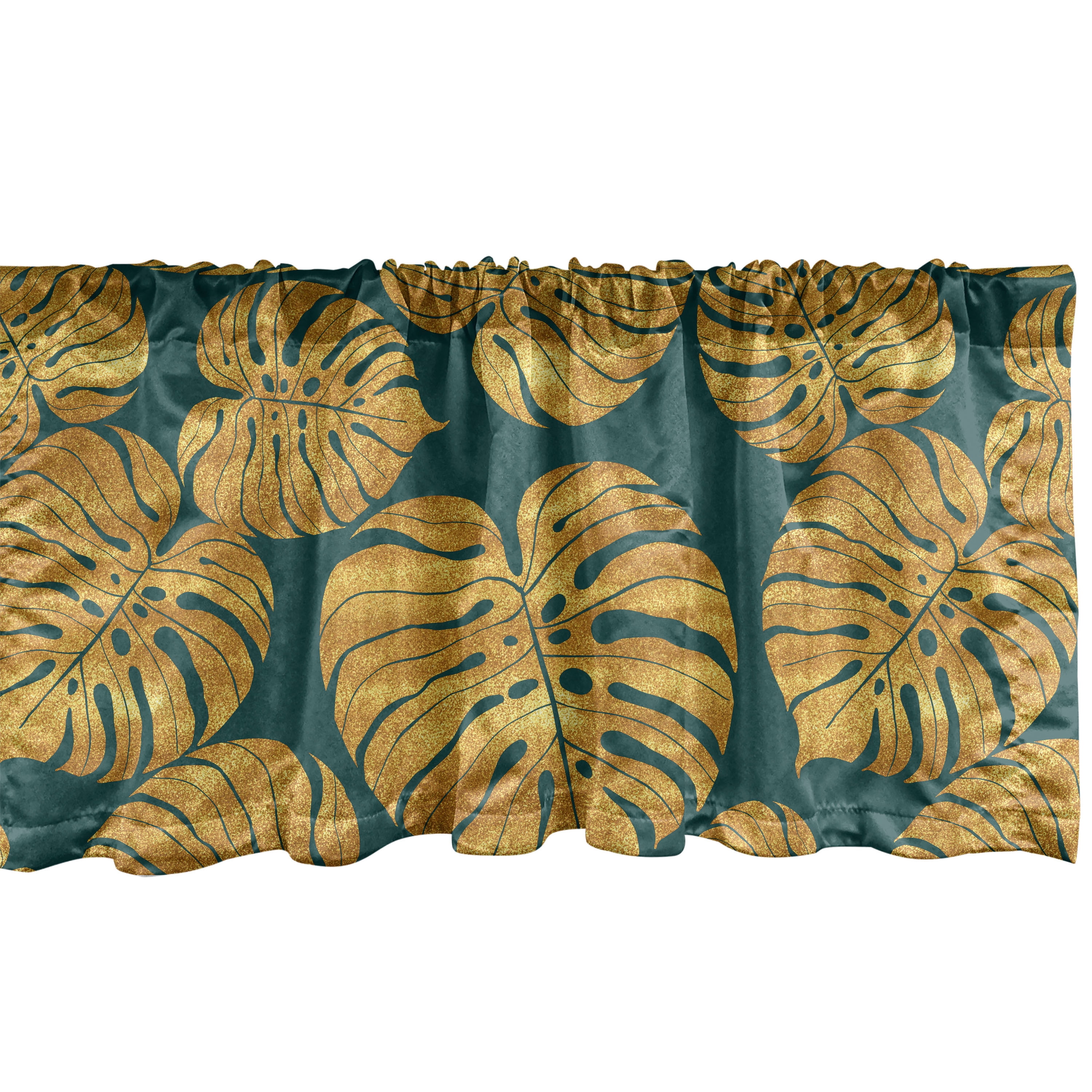 Monstera Leaves Window Valance, Tropical Inspiration Exotics Leafy ...