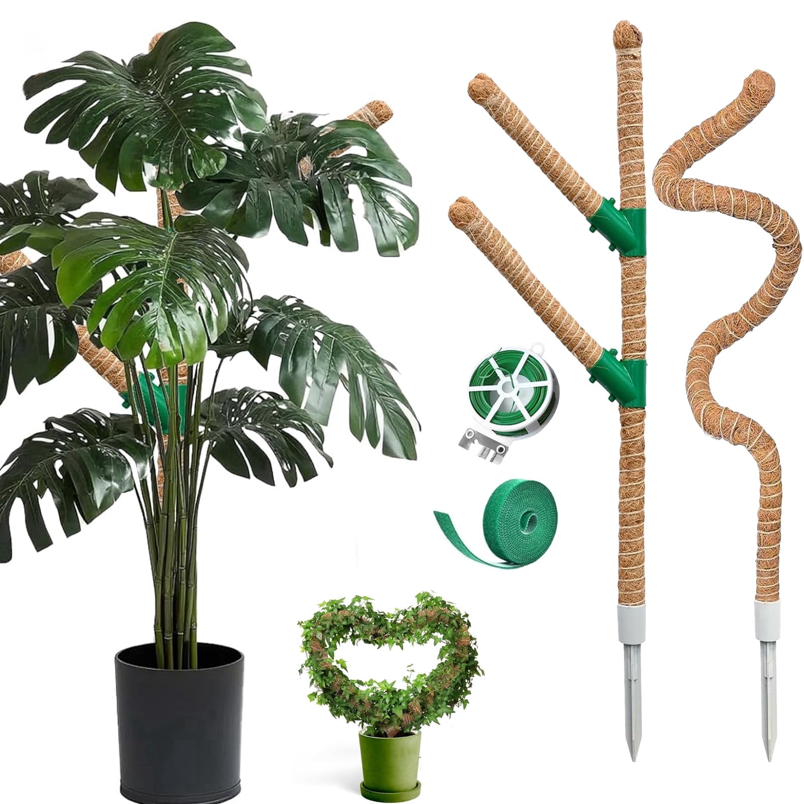 Monstera Moss Pole for Indoor Plants, 30 Inch 2 Pack - Bendable Plant ...