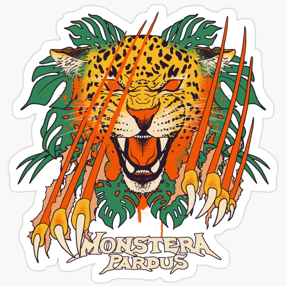 Monstera Pardus Sticker Phone Decal Water Bottle Stickers Car Decals ...